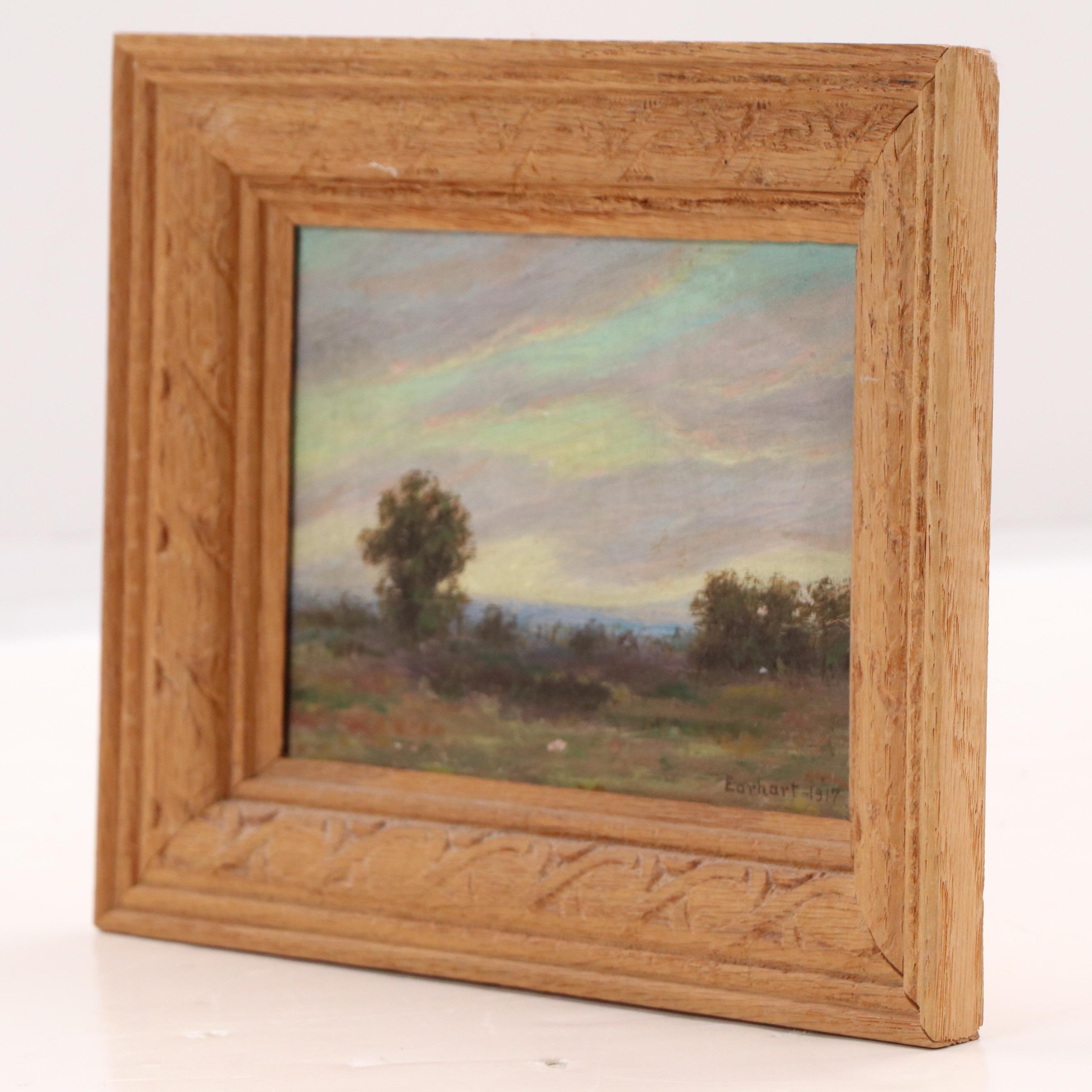 John Franklin Earhart Oil Painting of Field and Blue Sky, 1917 | EBTH