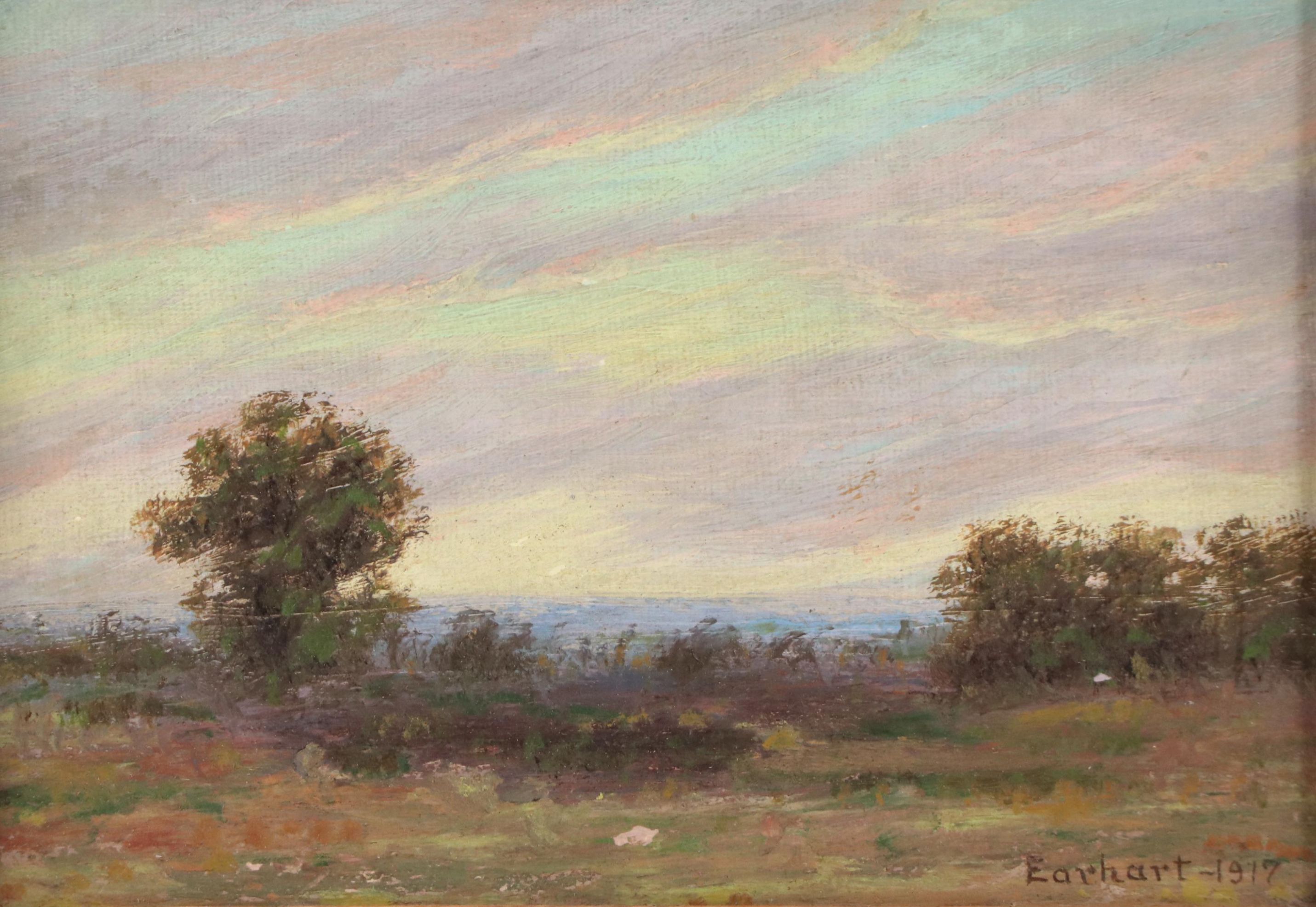 John Franklin Earhart Oil Painting of Field and Blue Sky, 1917 | EBTH