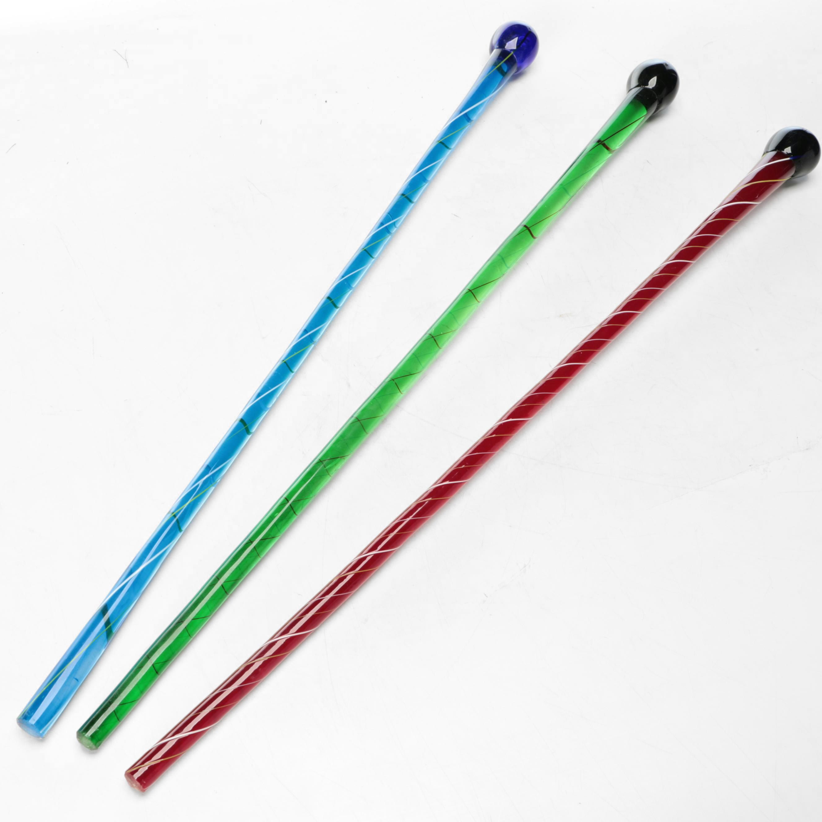 Solid Blown Glass Parade Walking Sticks | EBTH