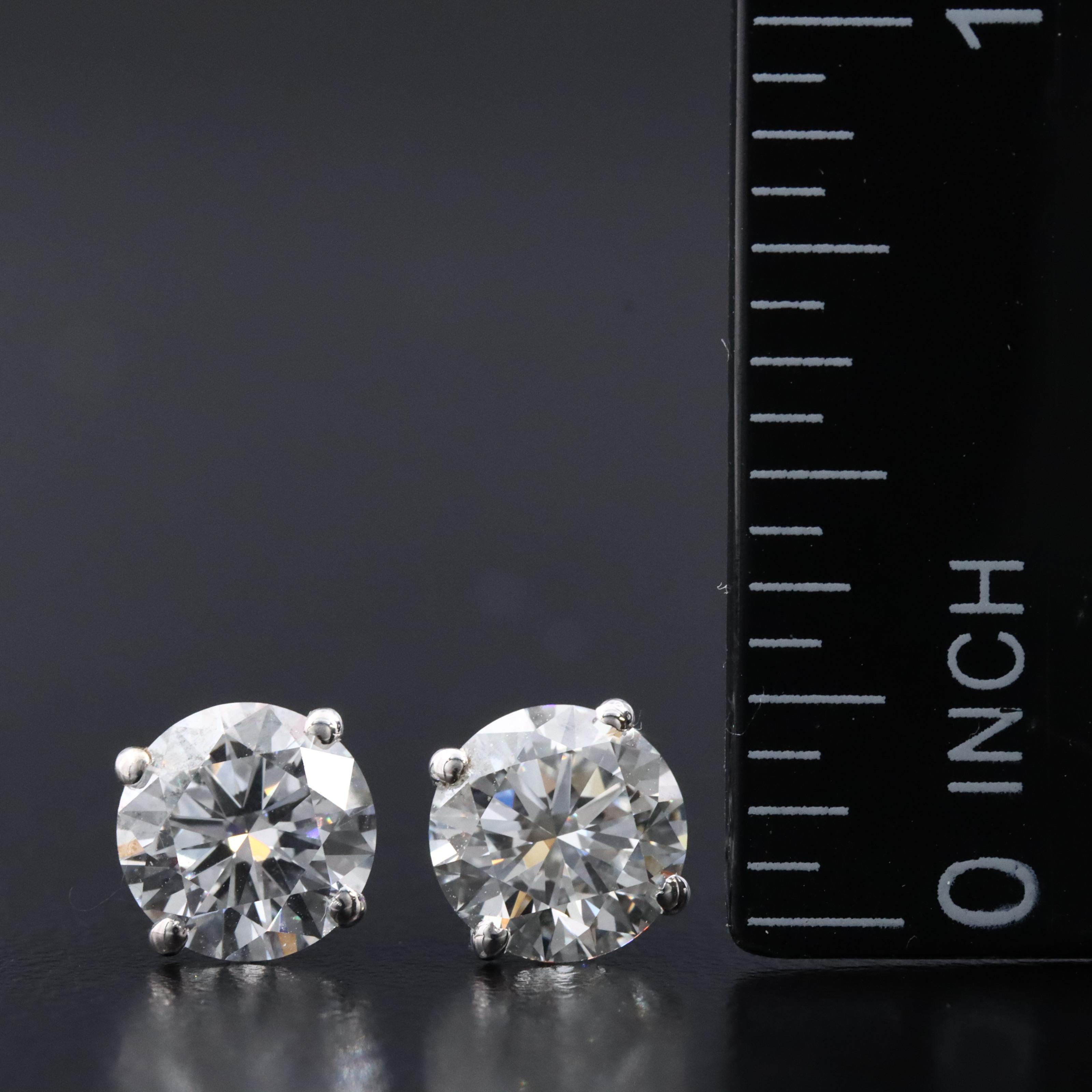 14K 3.00 CTW Internally Flawless Lab Grown Diamond Stud Earrings with IGI's | EBTH