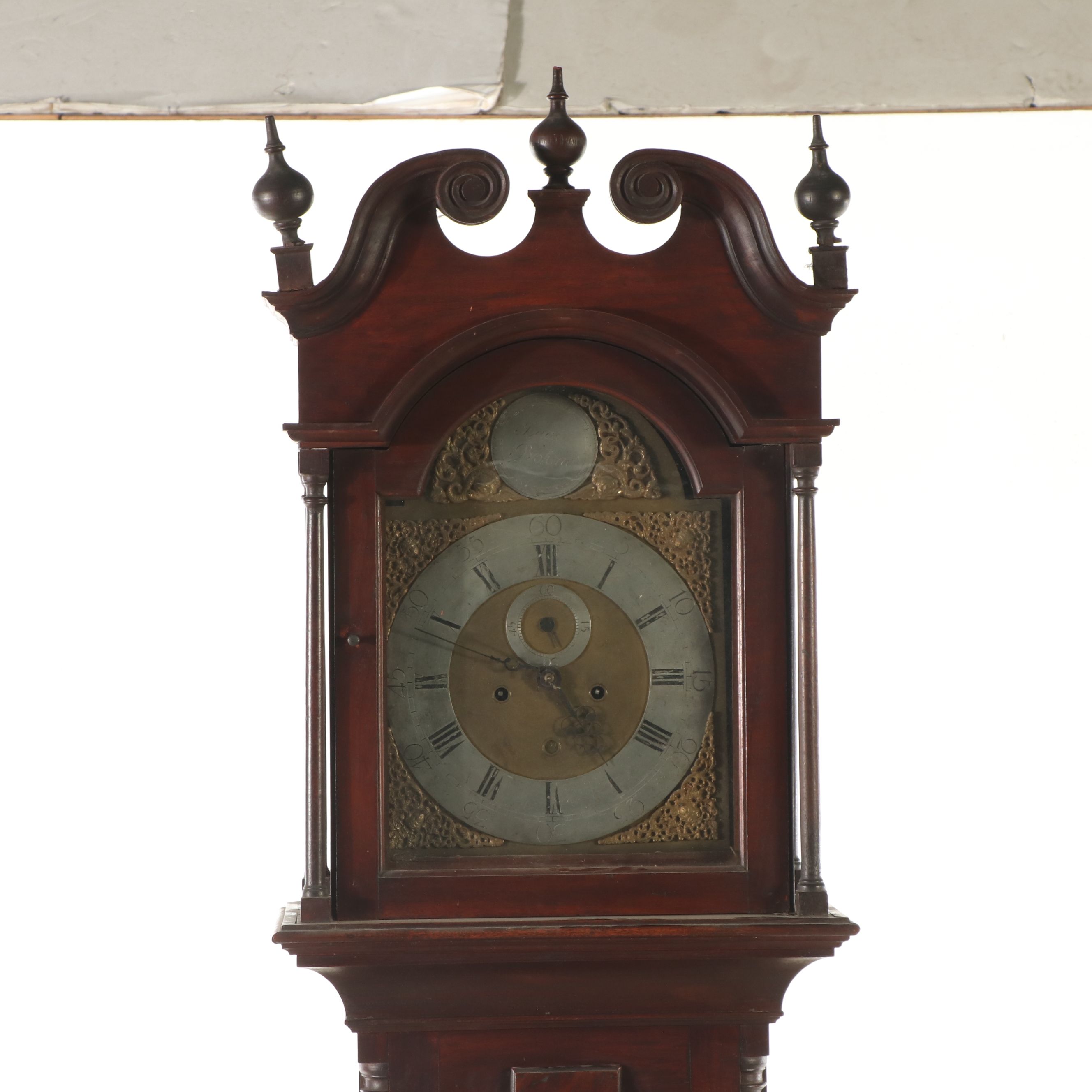 Isaac Brokaw American Chippendale Walnut Long Case Grandfather Clock | EBTH