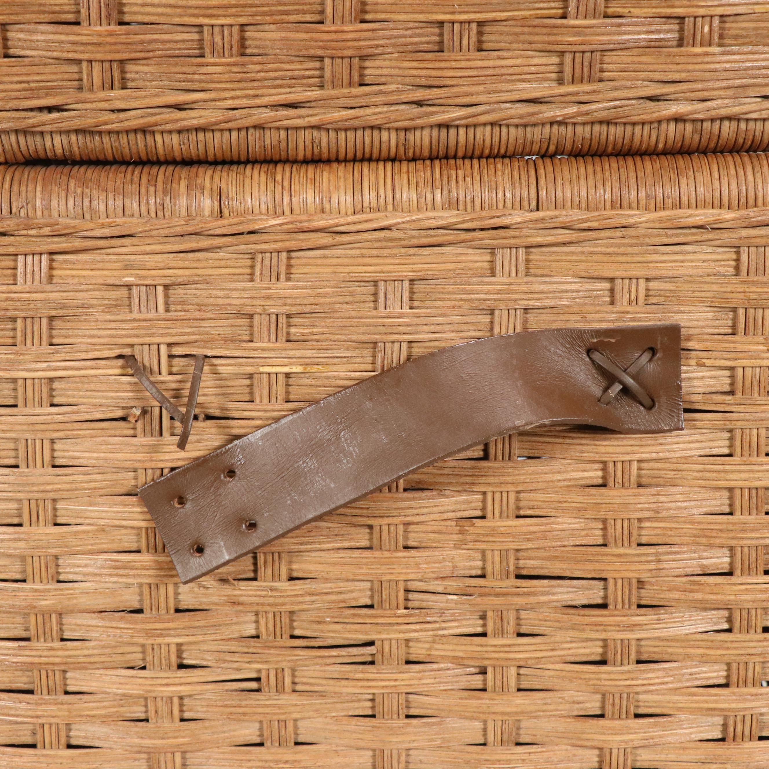 Wicker and Metal Frame Laundry Hamper with Wicker Storage Cube | EBTH