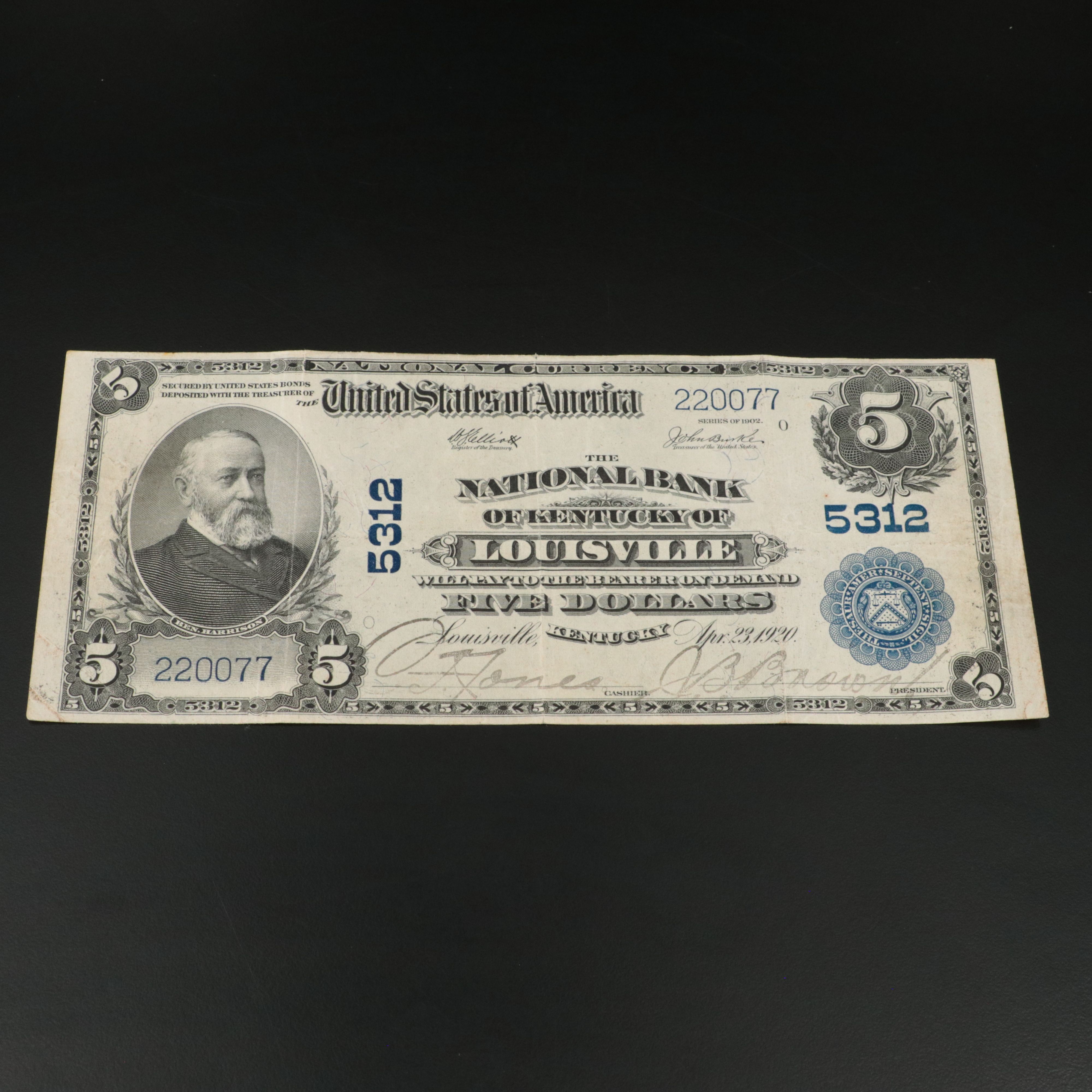 1902 Two Dollar National Bank Note for The National Bank of Louisville ...