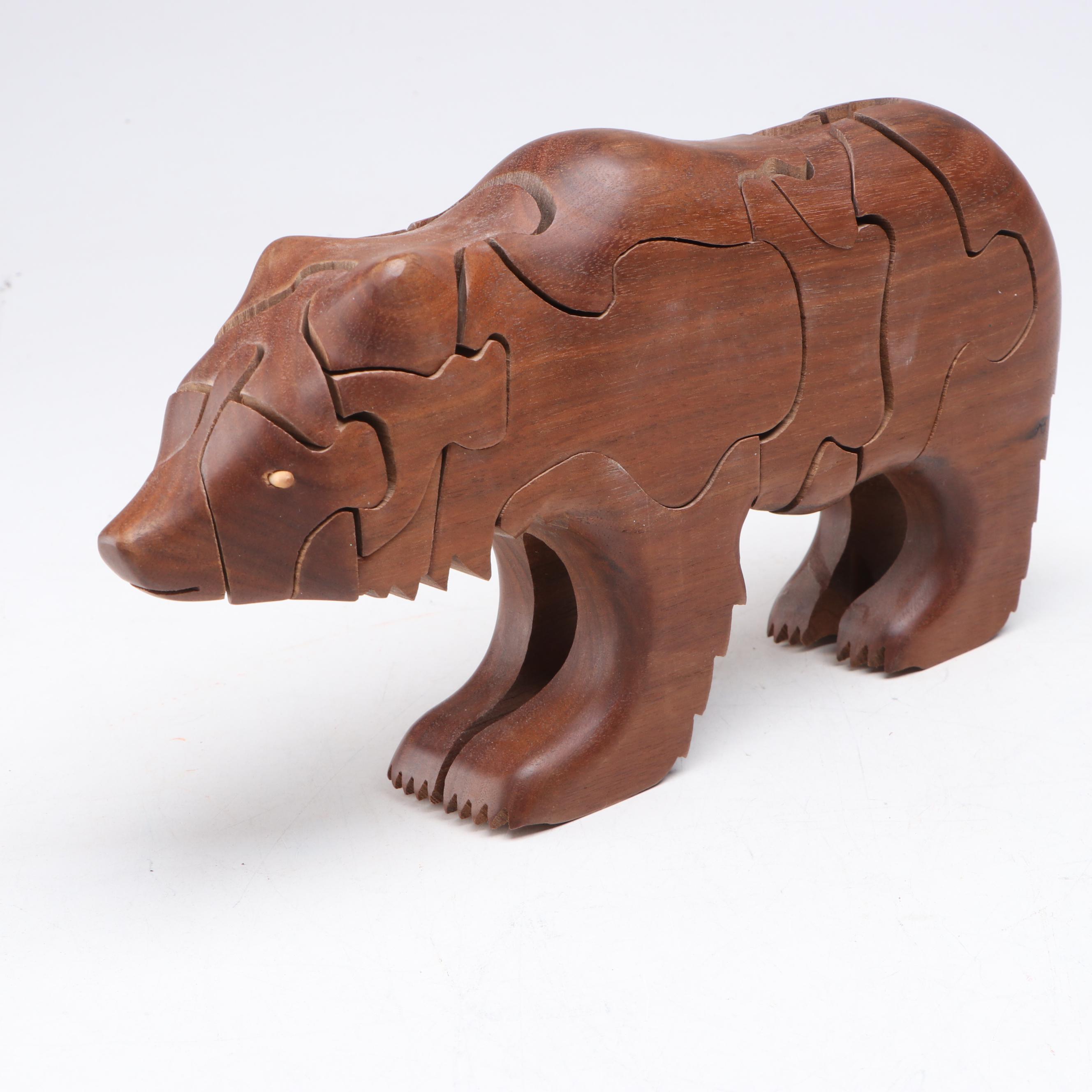 Peter B. Chapman Signed Hand-Carved Wooden Puzzle Figurines | EBTH