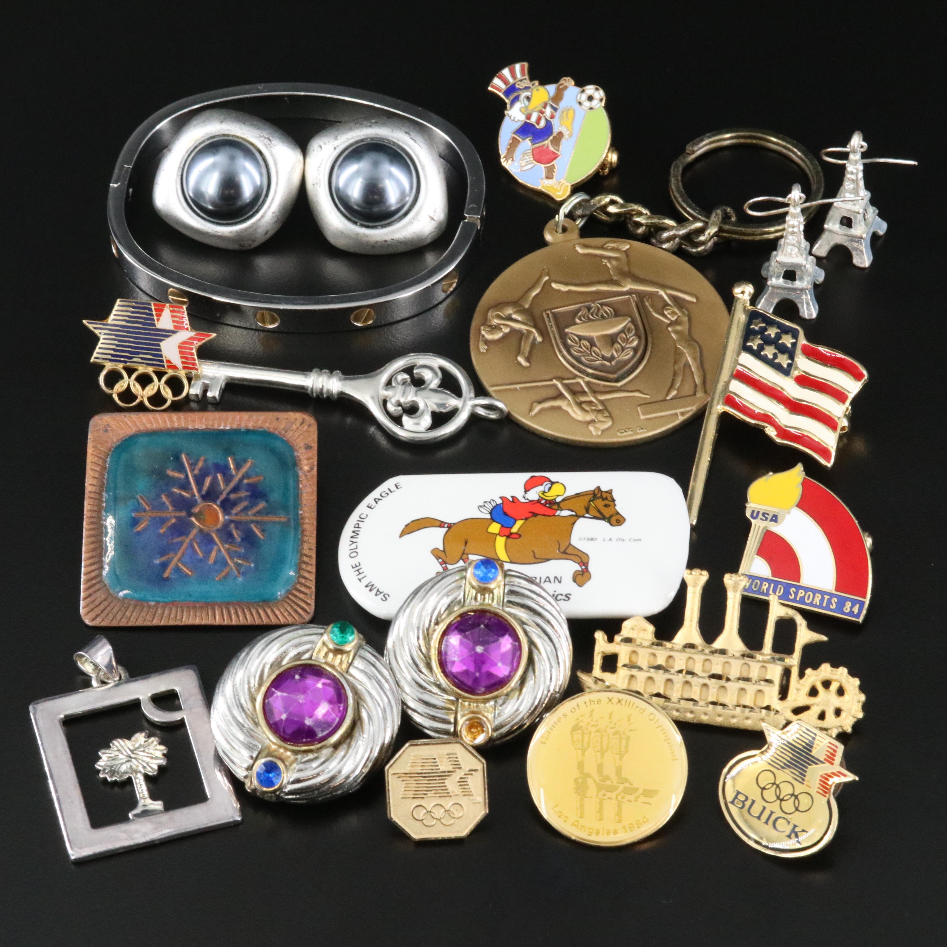 Olympic Pins and Key Chain Featured in Vintage Jewelry Collection | EBTH