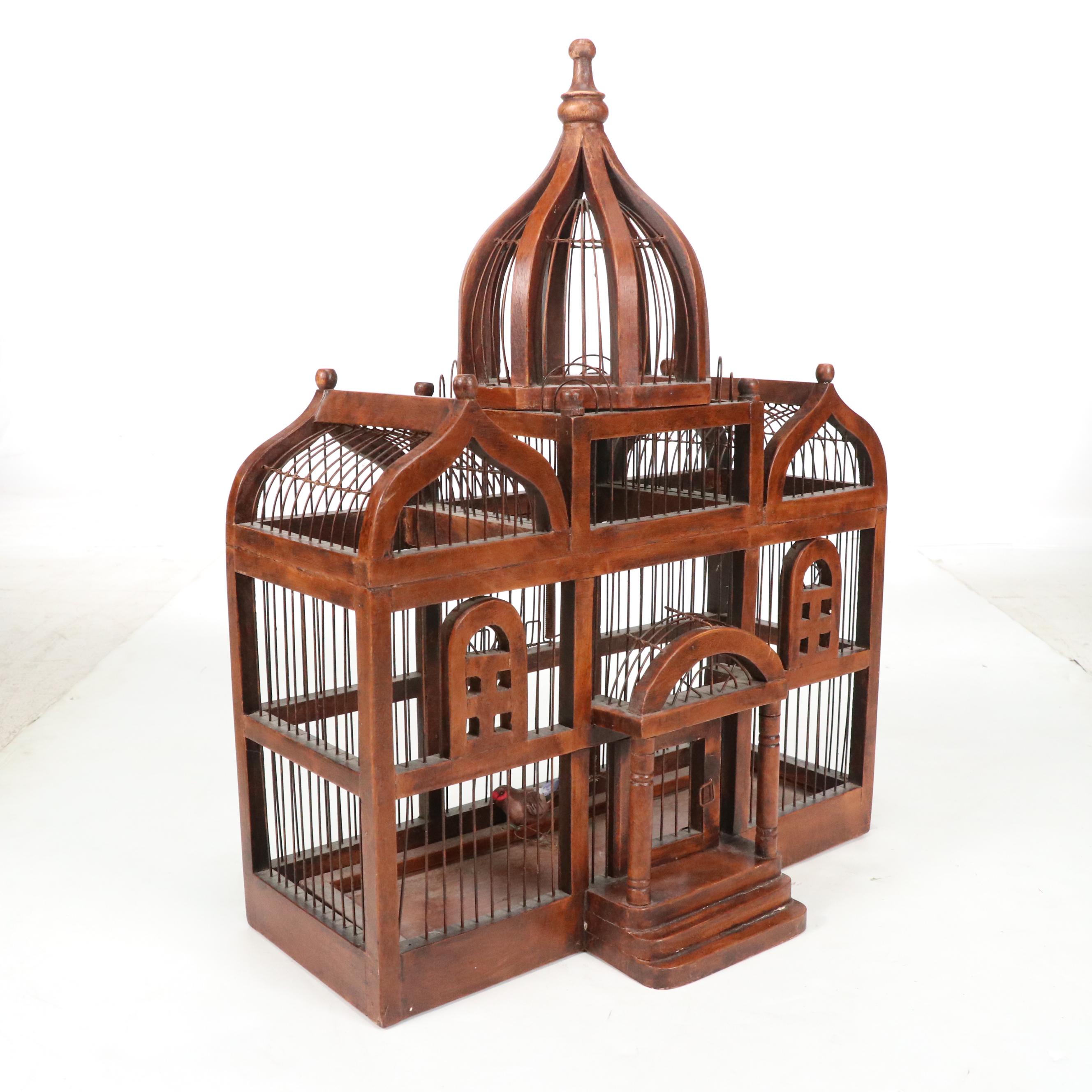 Indo-Persian Style Wood and Wire Bird Cage | EBTH