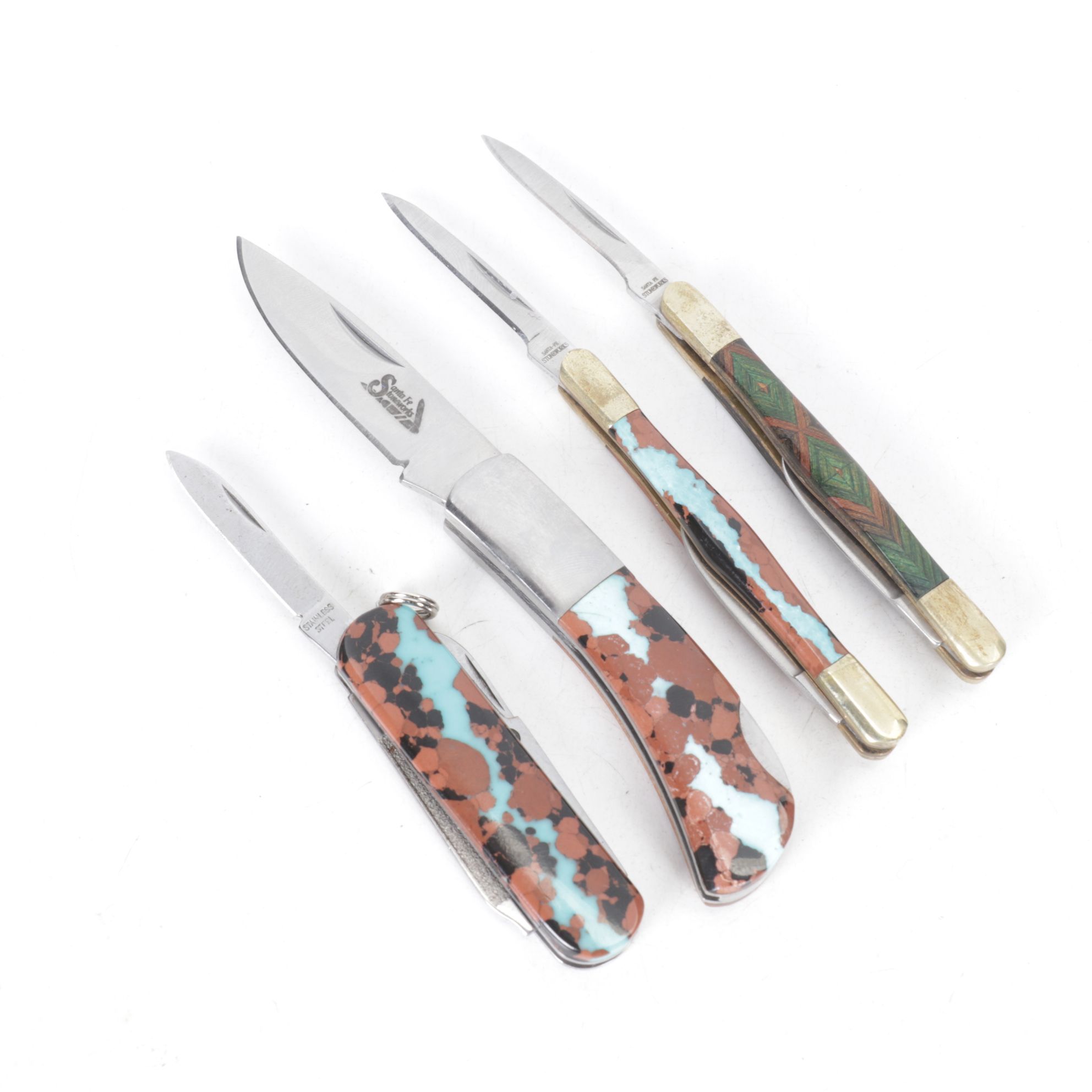 Santa-Fe Stoneworks Set of Turquoise Vein Folding Knives | EBTH