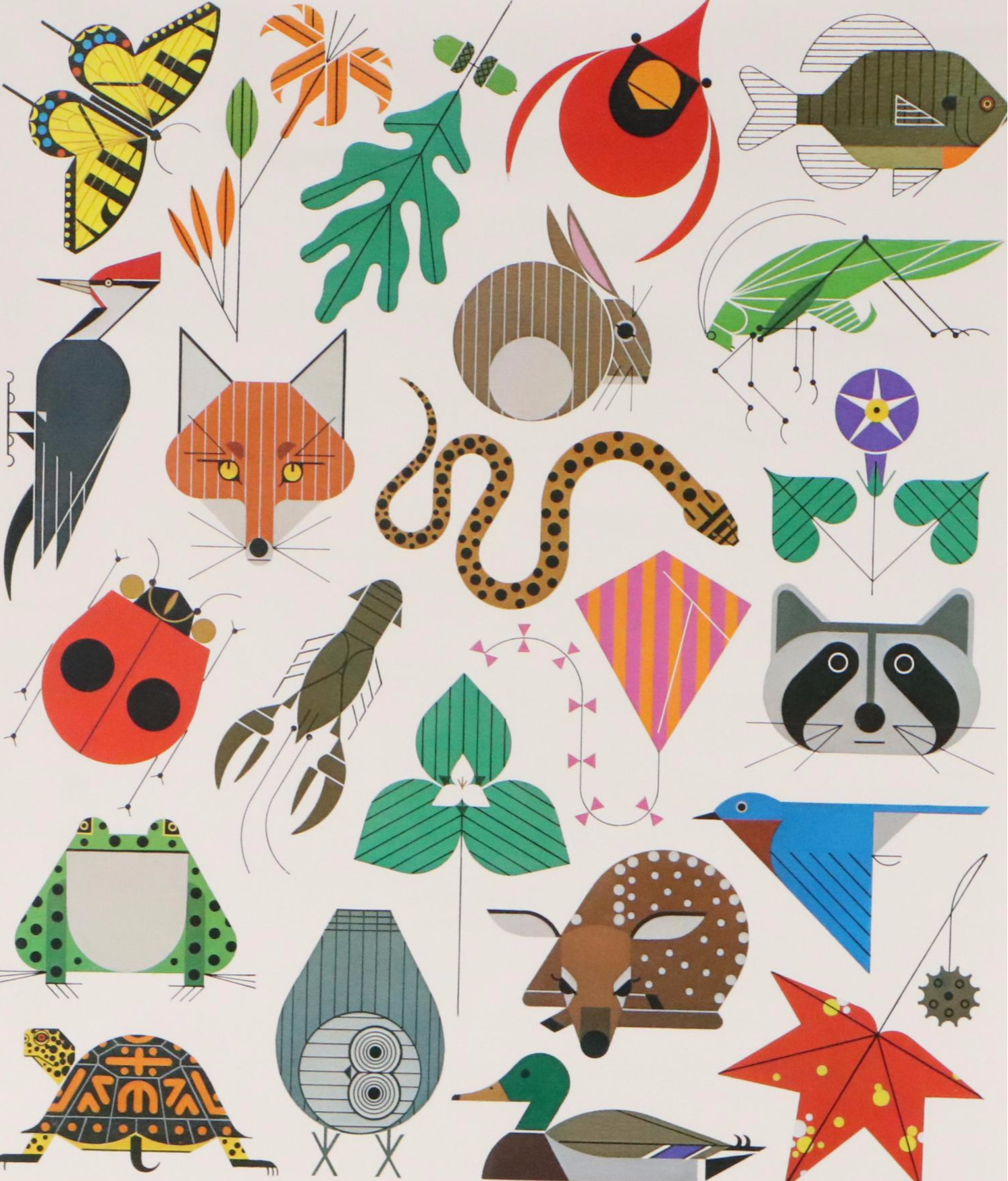 Charley Harper Offset Lithograph Poster "Space for All Species" | EBTH