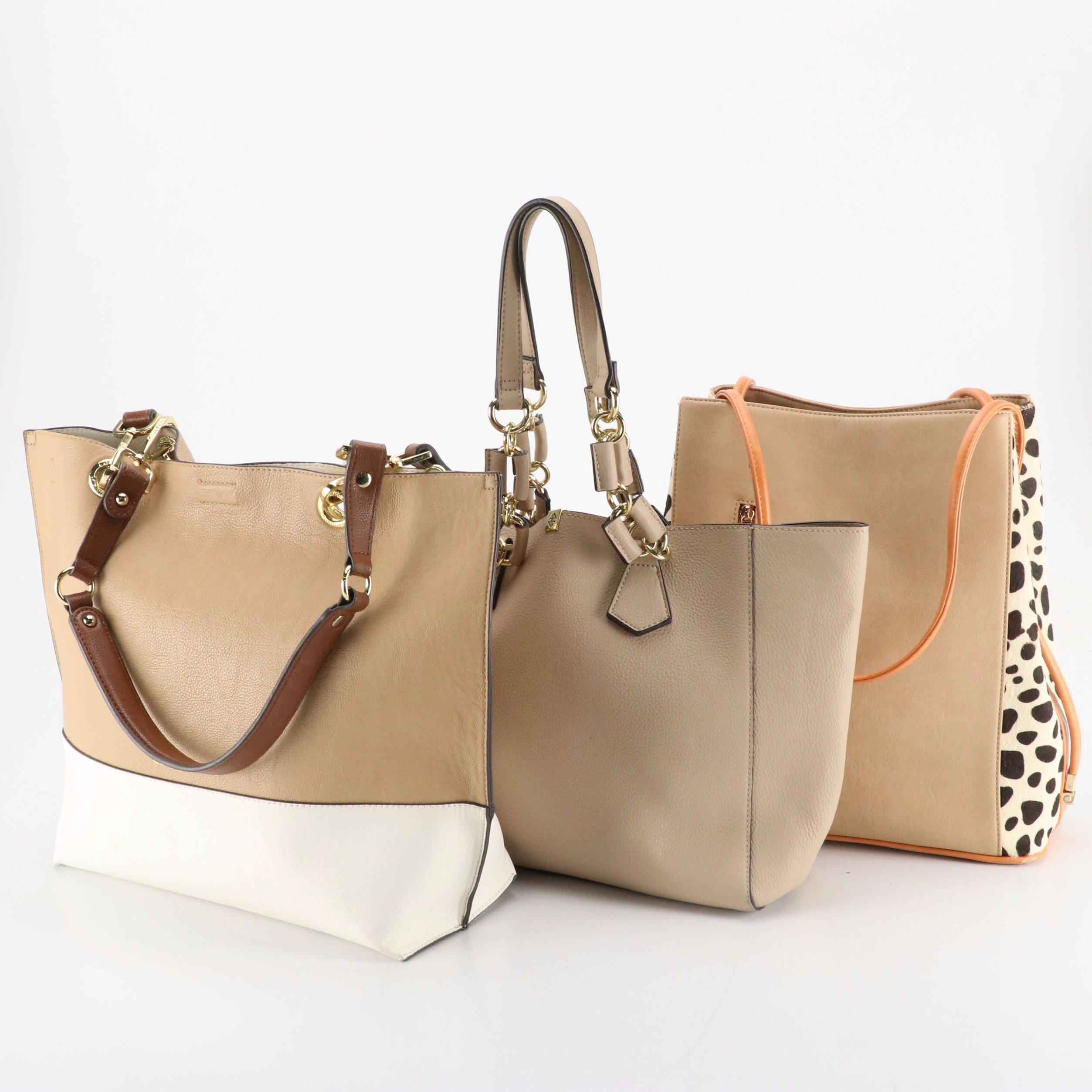 Samoë Style Leather & Spotted Calf Hair Bucket Bag, Calvin Klein and ...