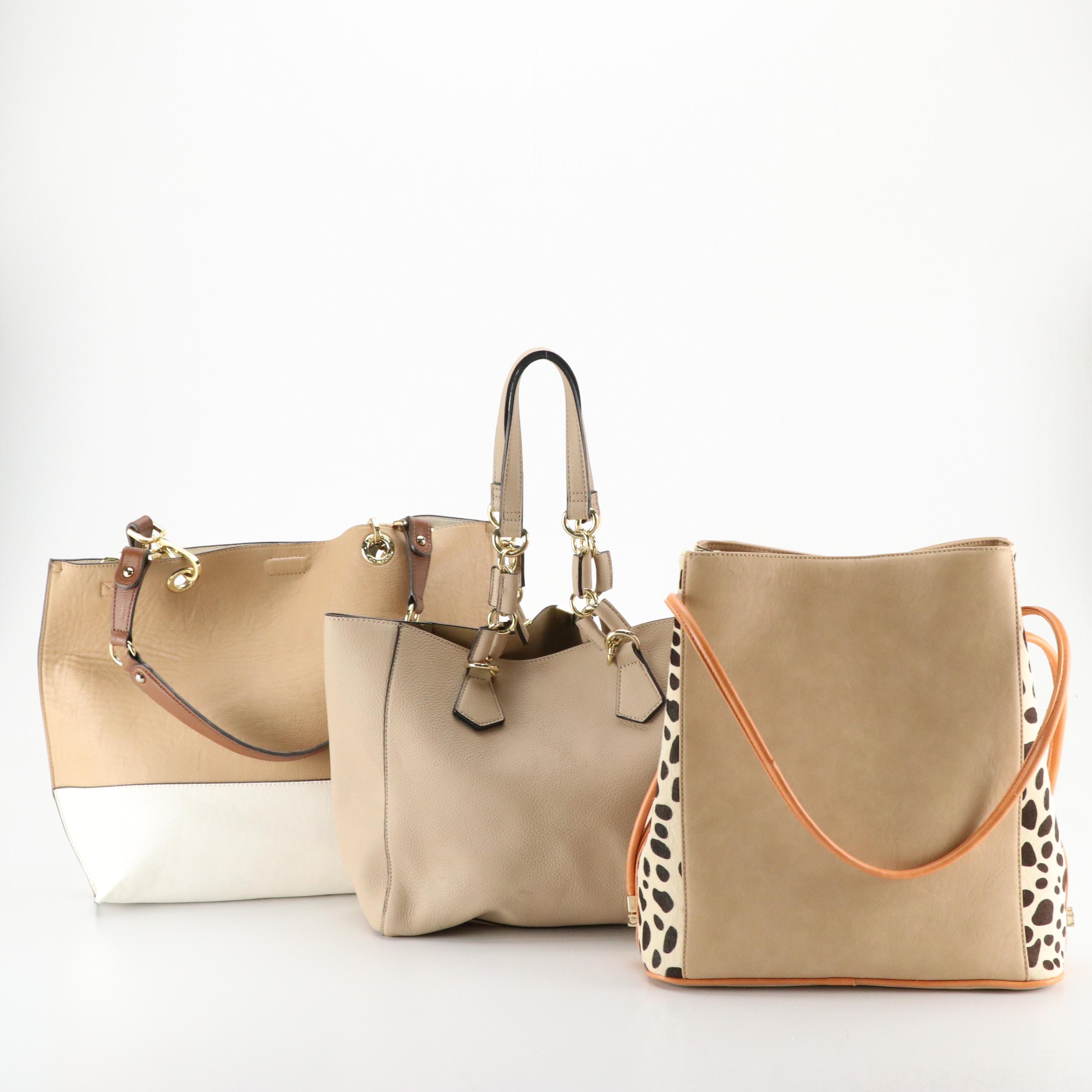 Samoë Style Leather & Spotted Calf Hair Bucket Bag, Calvin Klein and ...