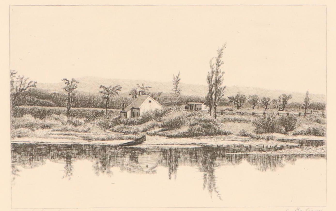 J. Bertram Landscape Engraving "On The Sound" | EBTH