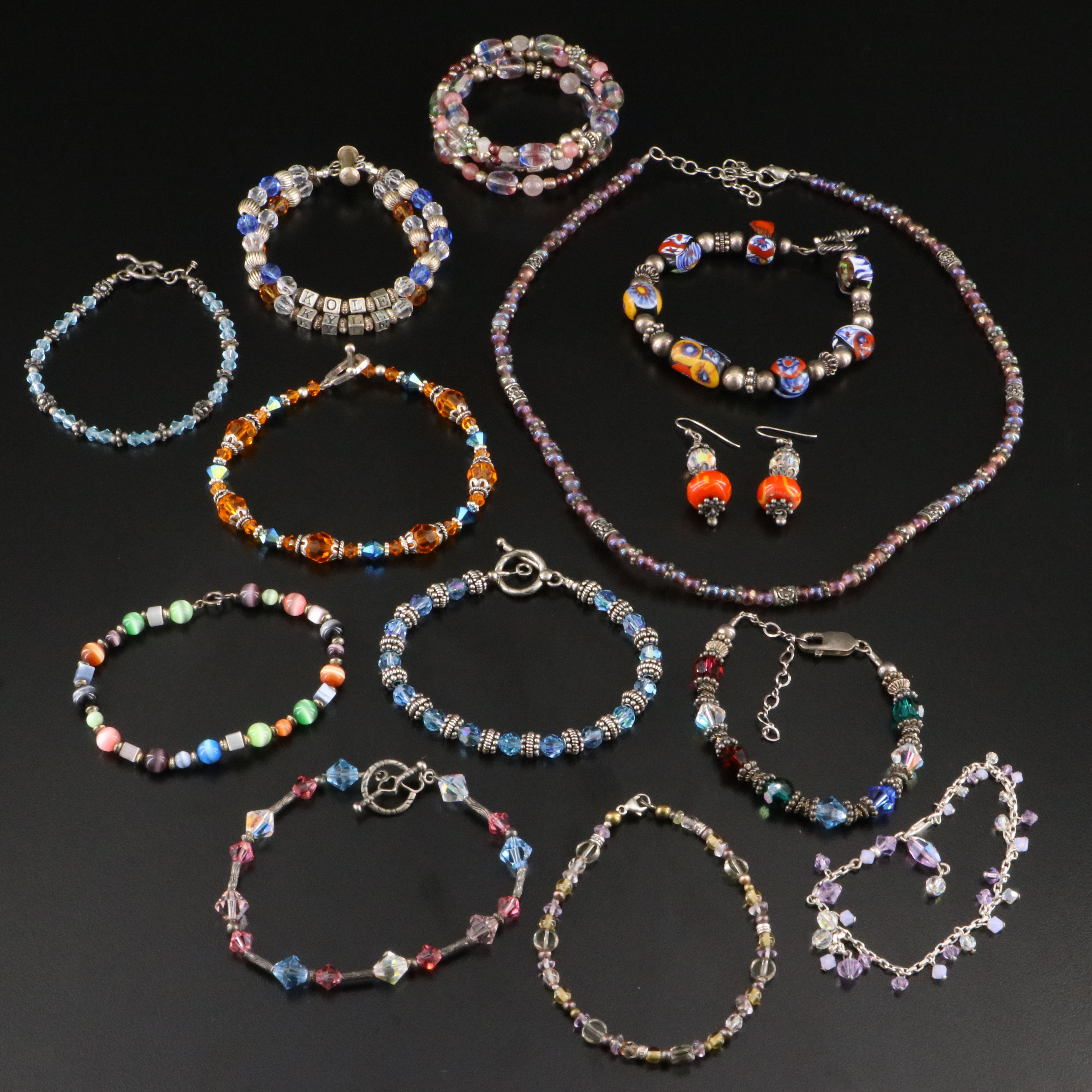 Sterling, Rhodolite Garnet and Quartz Featured in Beaded Jewelry | EBTH