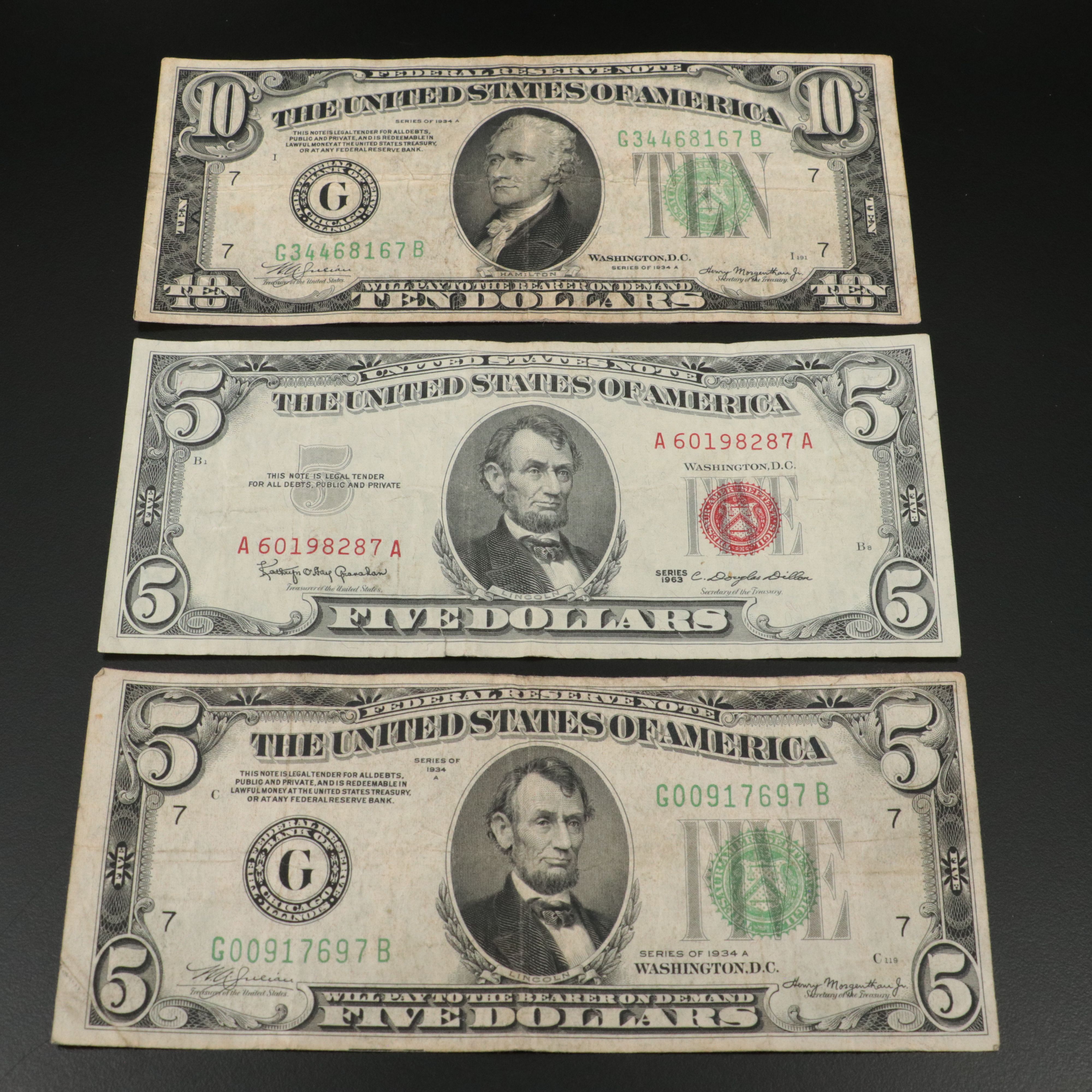 Five Different U.S. Currency Notes | EBTH
