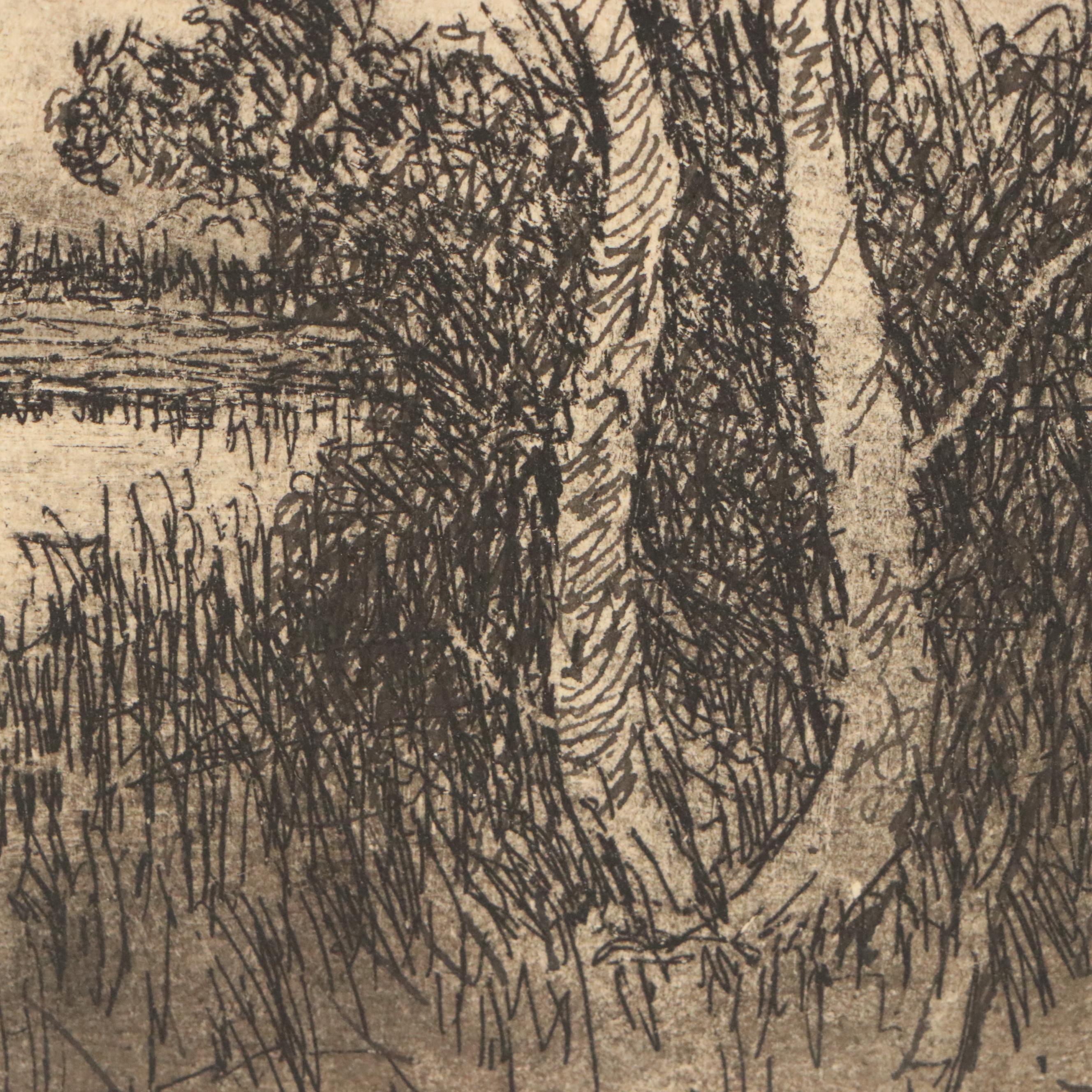 Oliver C. Beacham Etching "Marshland," 1920 | EBTH