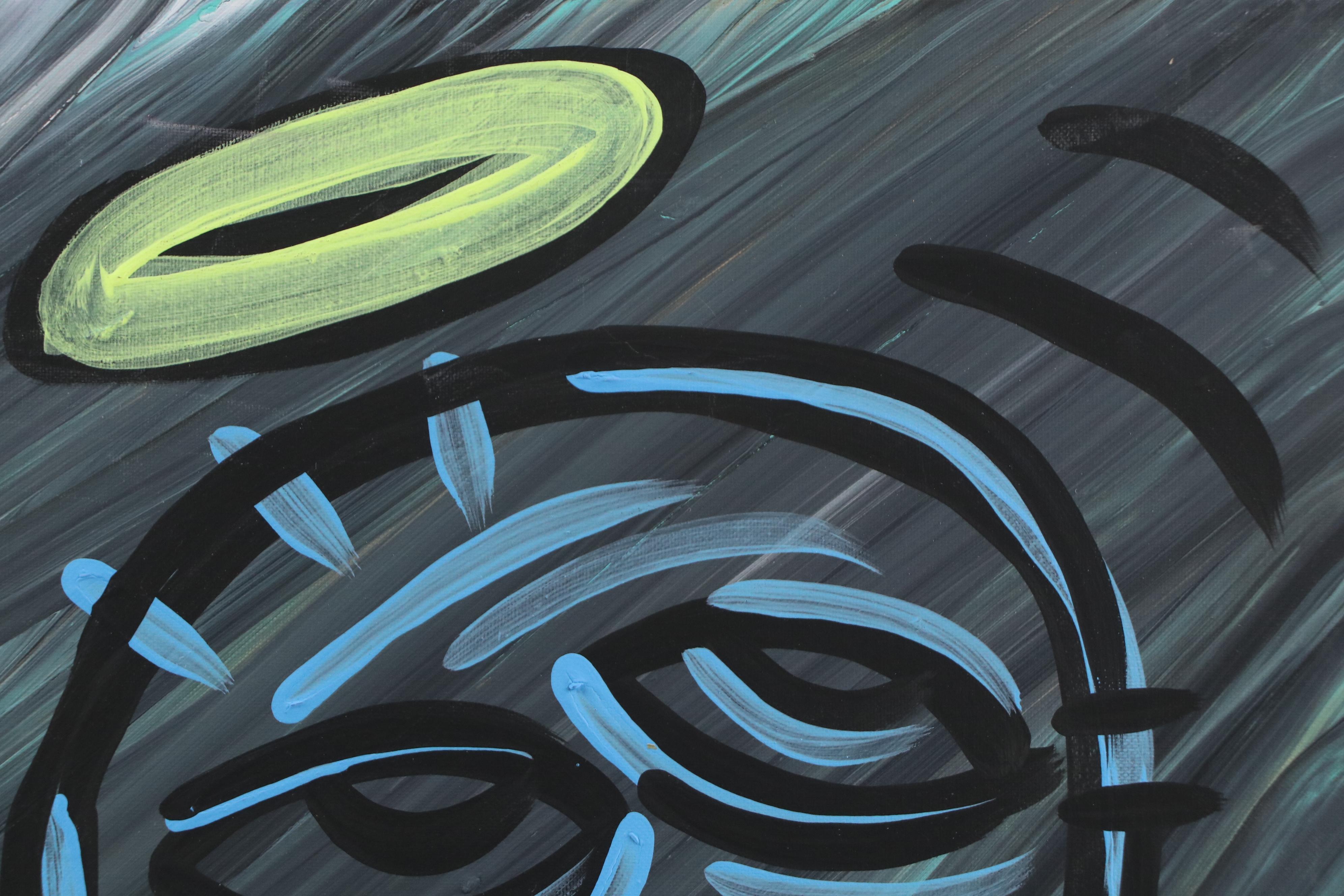 Bryson C. Abstract Face Acrylic Painting, Circa 2025 | EBTH