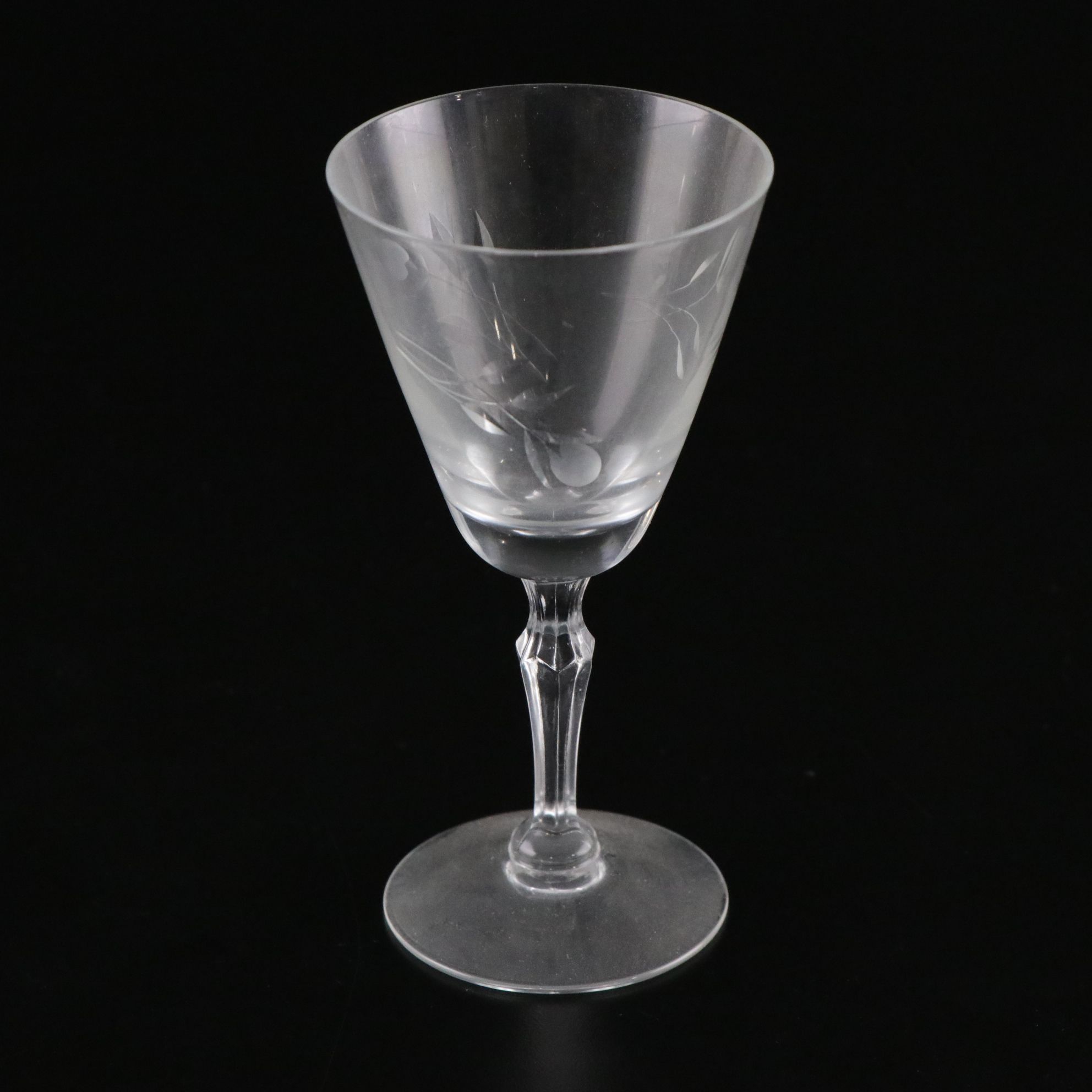 Fostoria "Sweetheart Rose" Cut Glass Stemware with Oneida Silver Plate ...
