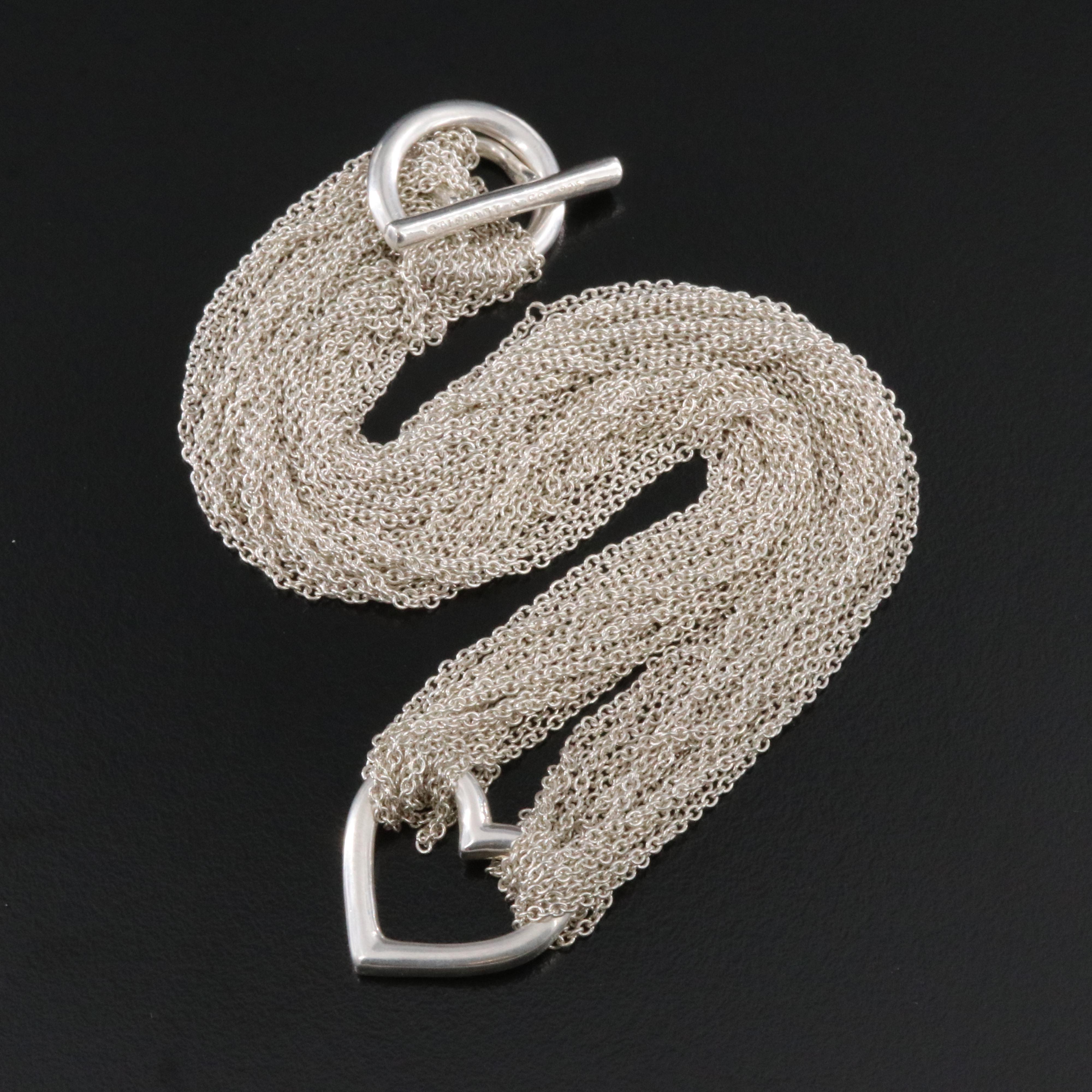 Tiffany & Co. Sterling Multi-Strand Heart Toggle Necklace | EBTH