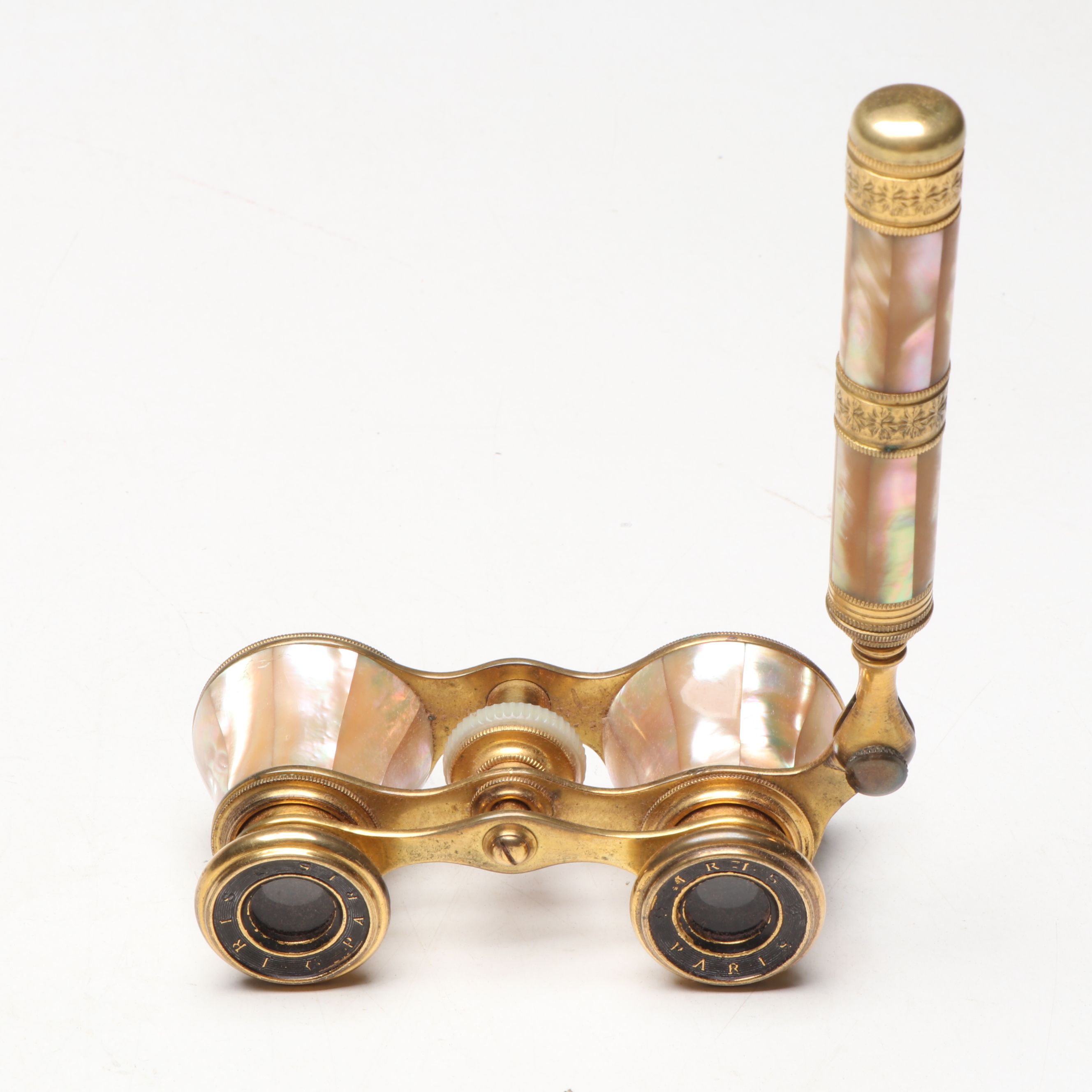 Iris and Other French Mother-of-Pearl and Brass Lorgnette Opera Glasses ...