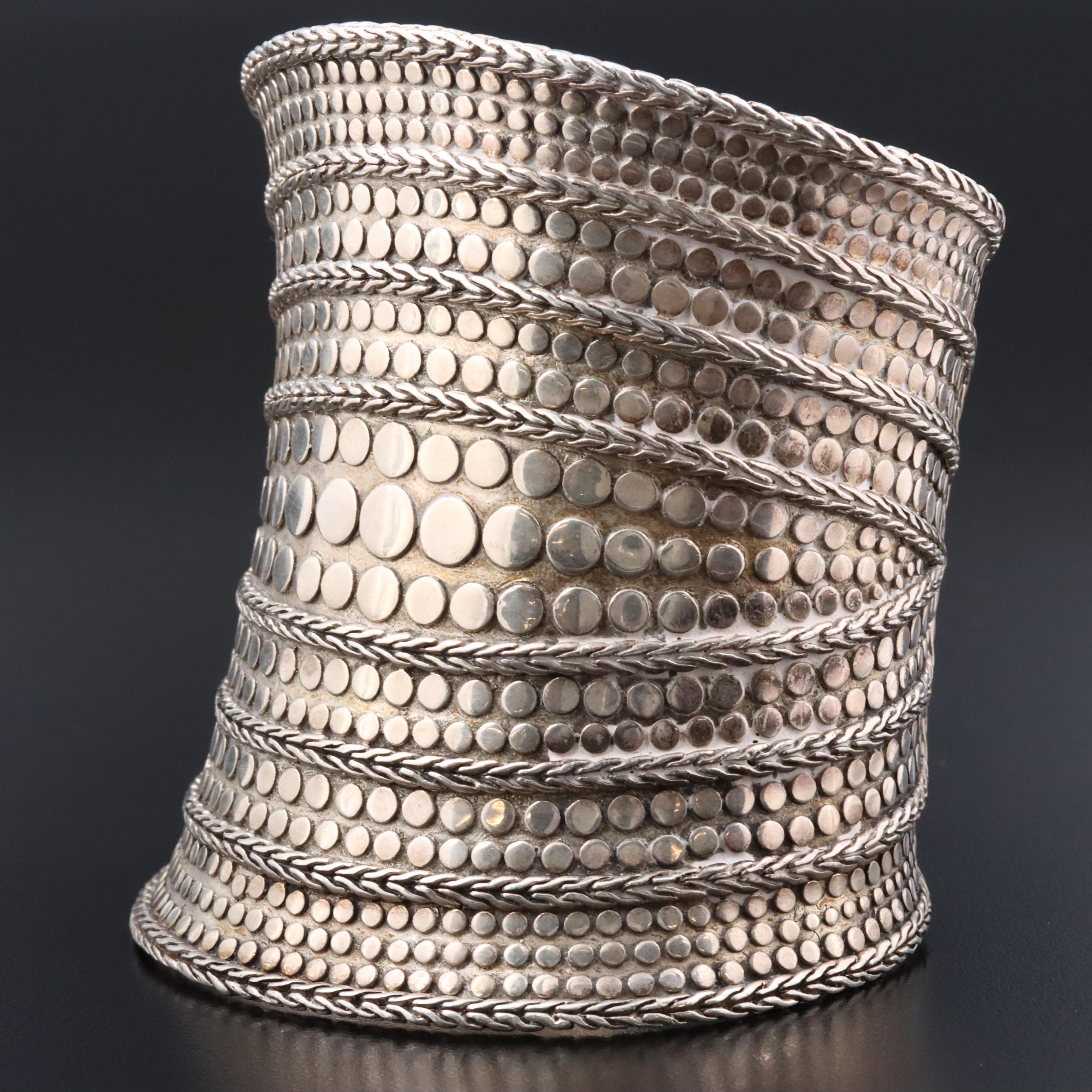 John Hardy Dot Sterling Elongated Contour Cuff Bracelet | EBTH