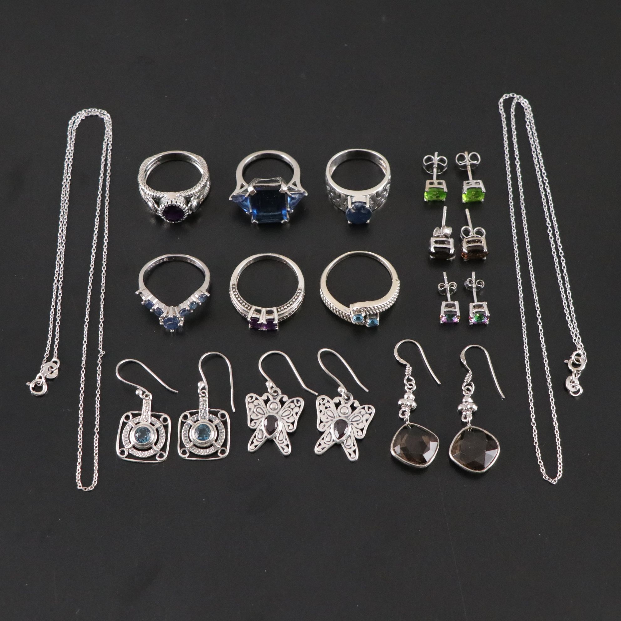 14 Assorted Sterling Silver Rings, Necklaces and Earrings | EBTH
