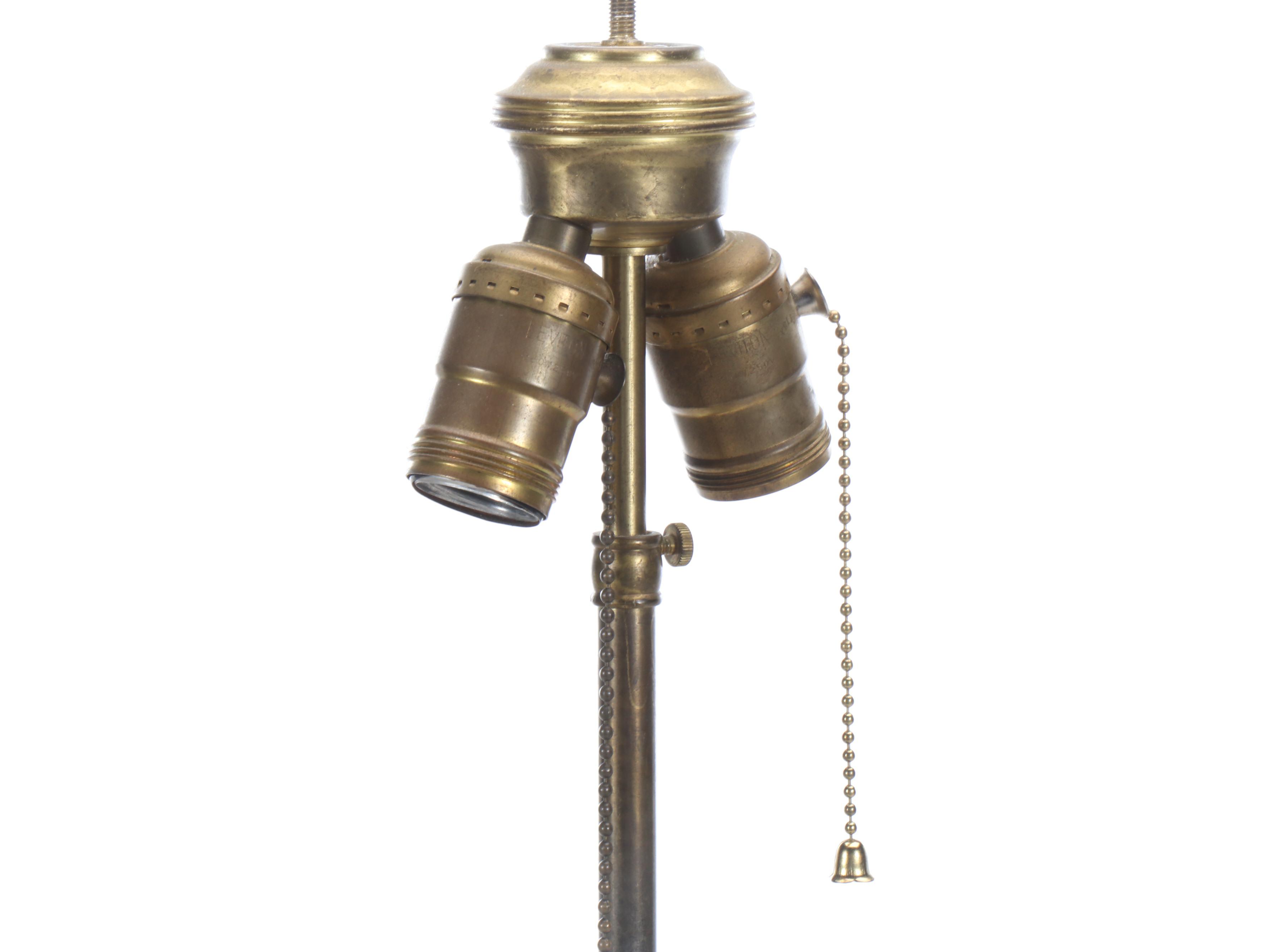 Cong Style Ceramic Table Lamp with Giltwood Base and Paper Shade | EBTH