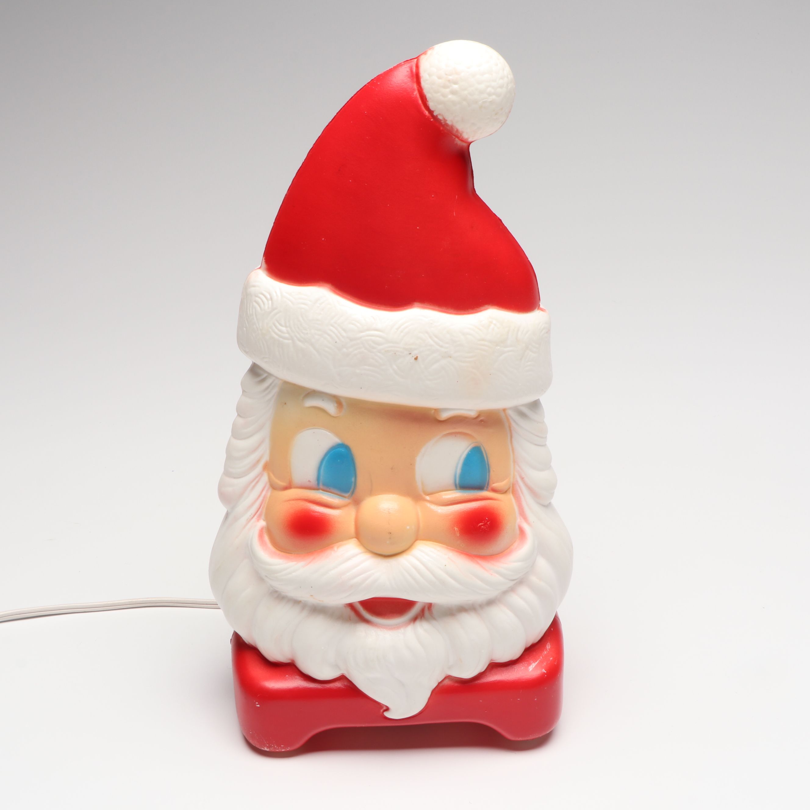 Vintage Illuminated Mold Blown Santa Figurines | EBTH