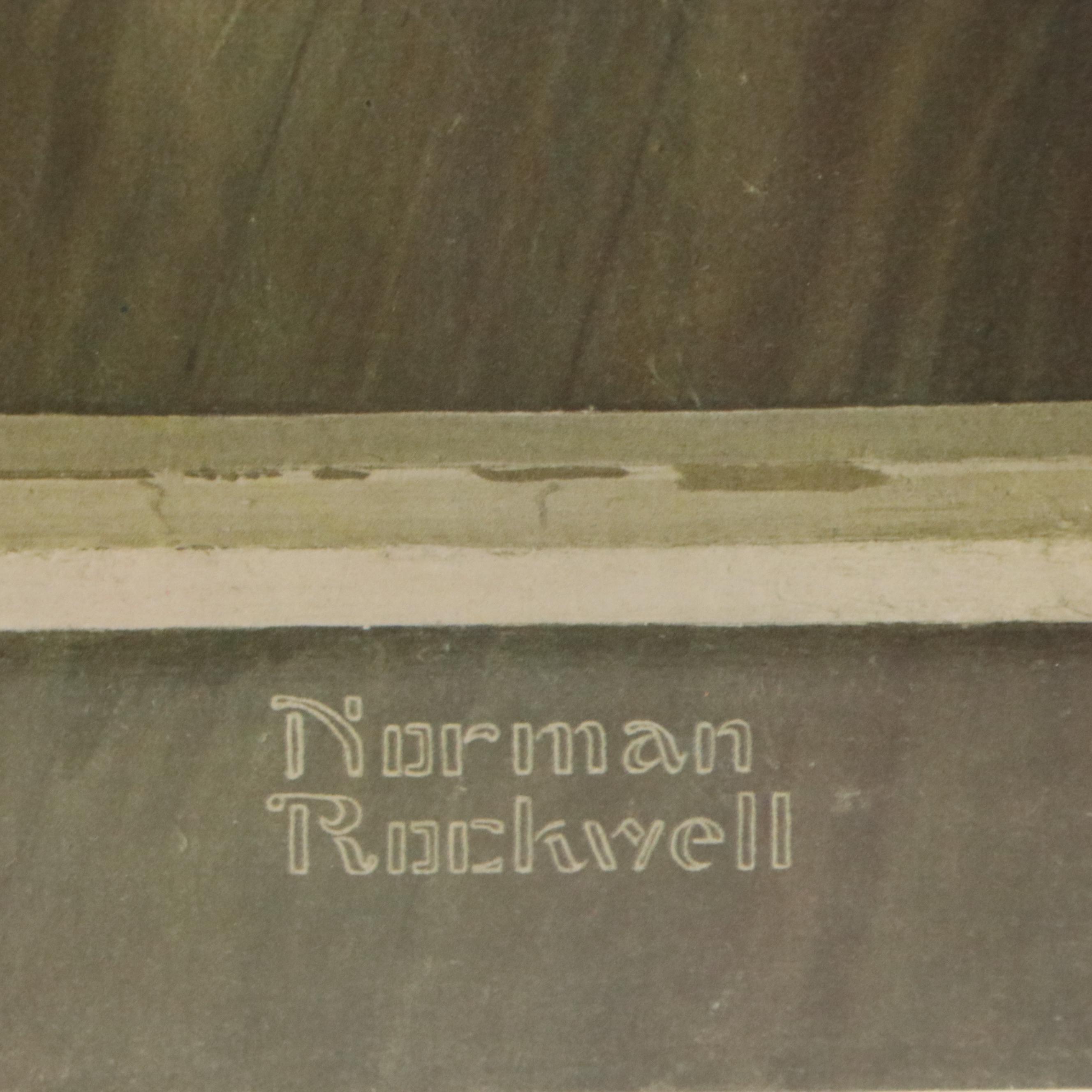 After Norman Rockwell Collotype "Shuffleton's Barber Shop" | EBTH
