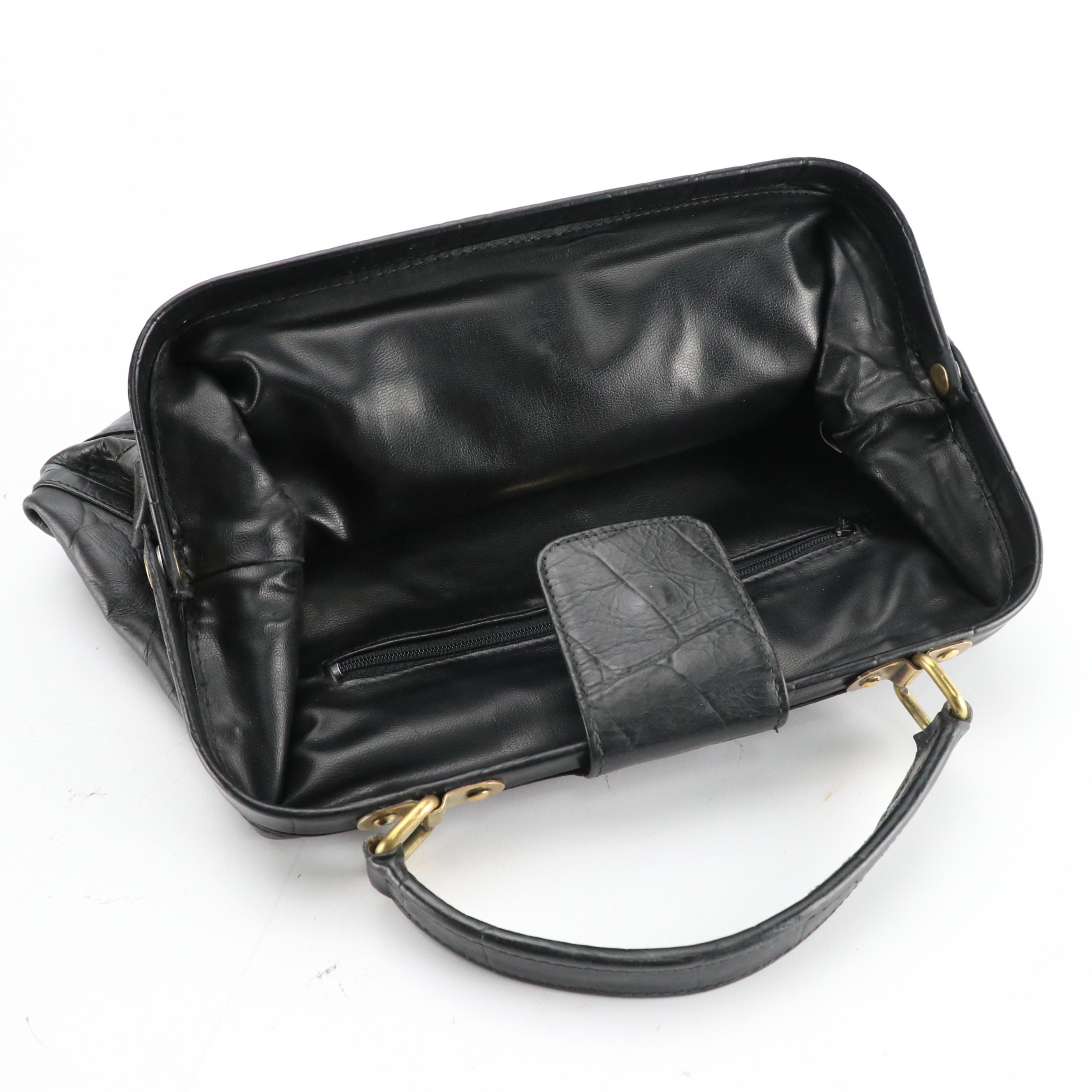 Mark Shale Vintage Embossed Leather Frame Handbag, Bruno Magli Leather ...