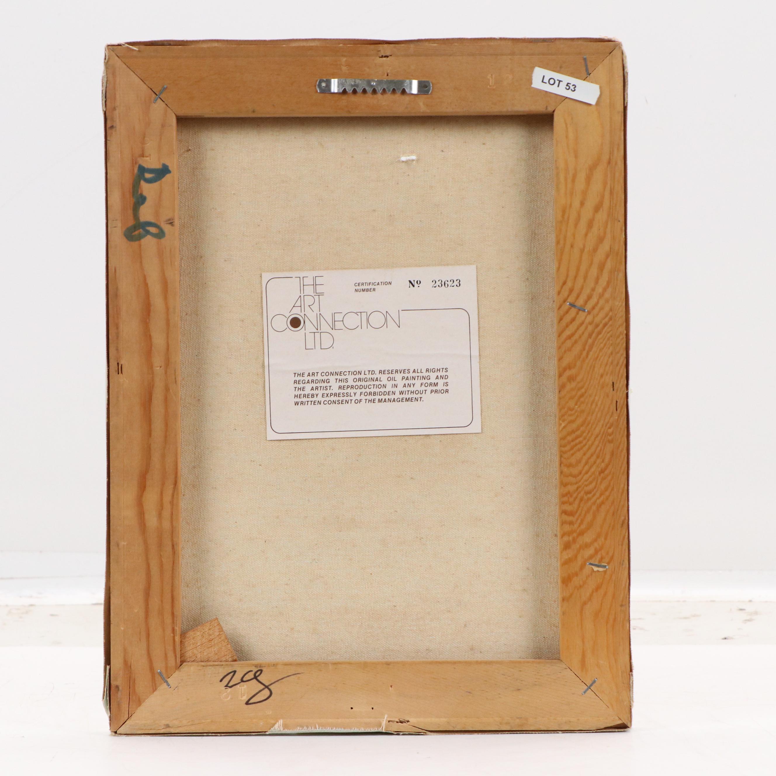 J Breurly Oil Painting of Bouquet in Window, Mid-20th Century | EBTH