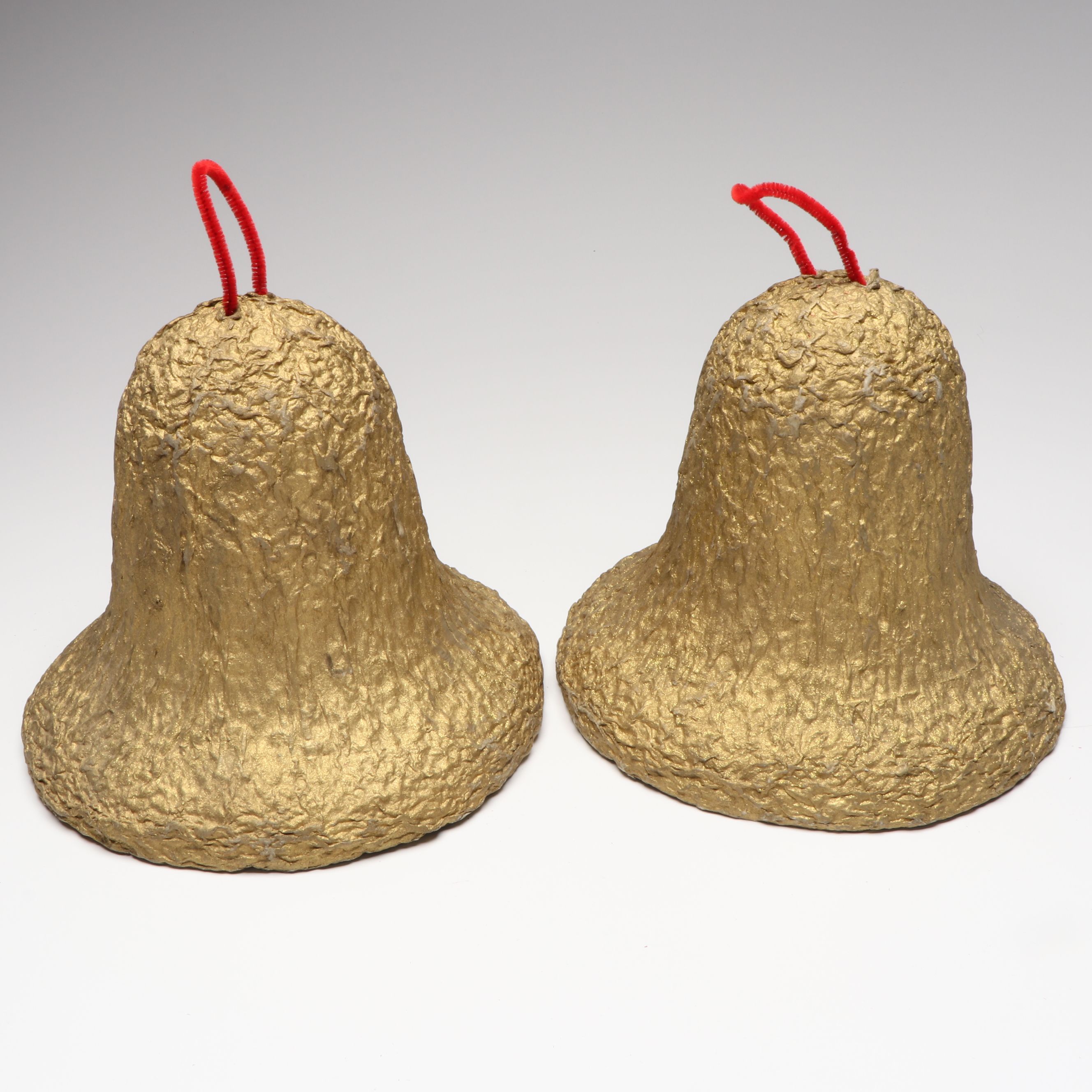 Papier-Mâché Santa Boot with Paper Bells and Reindeer | EBTH