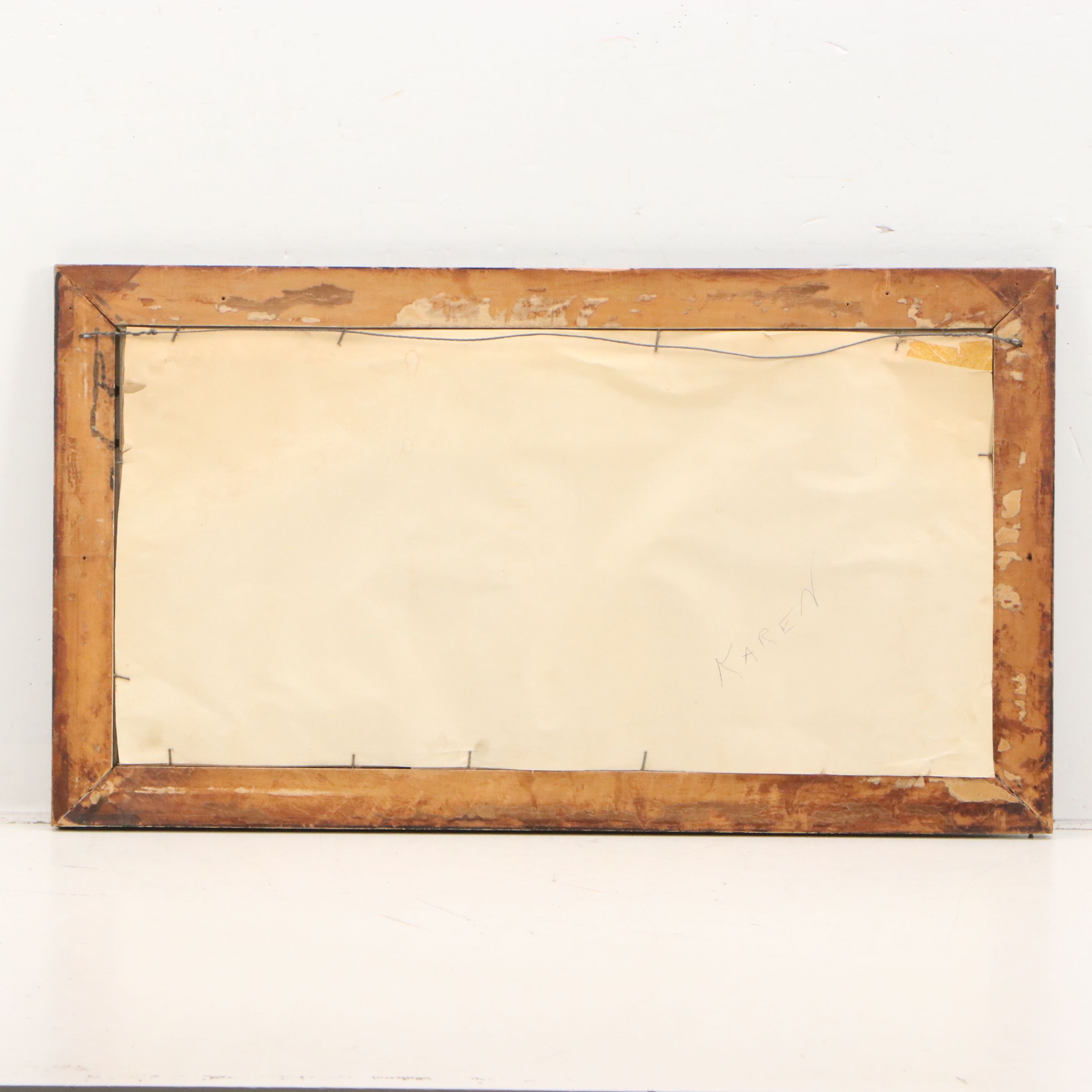 Reverse Glass Painting with Carved Shell Inlay of Cottage Along the ...