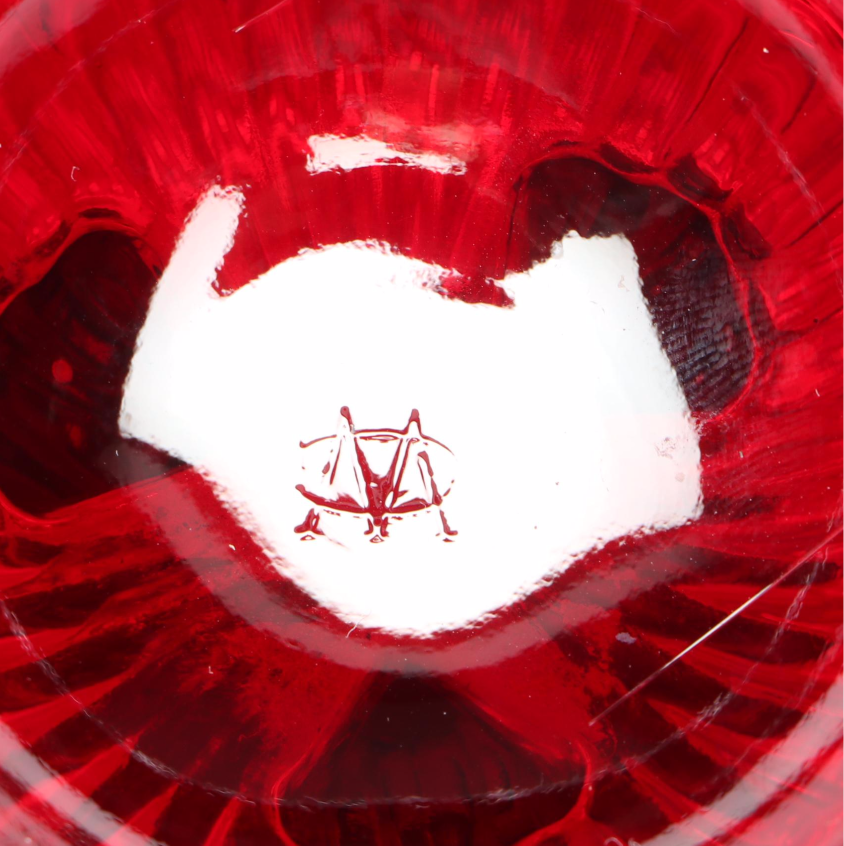 Westmoreland "Doric" Lace Edge Ruby Glass Cake Stand, Mid-20th Century ...