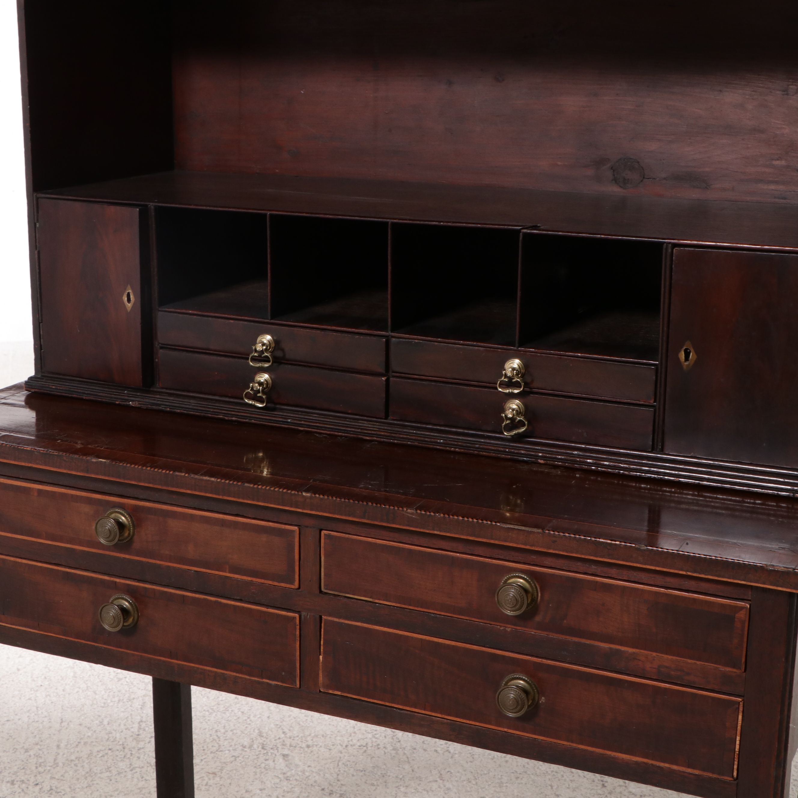 Georgian Style Barber Pole Inlay Mahogany Writing Desk, 18th-19th ...