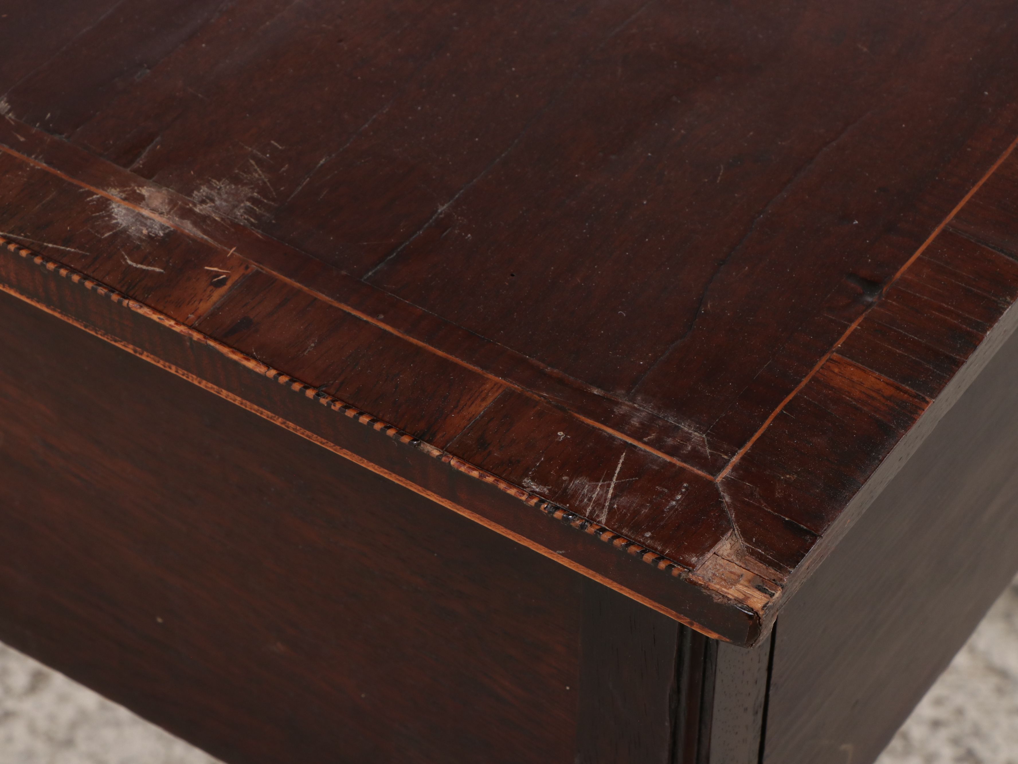 Georgian Style Barber Pole Inlay Mahogany Writing Desk, 18th-19th ...