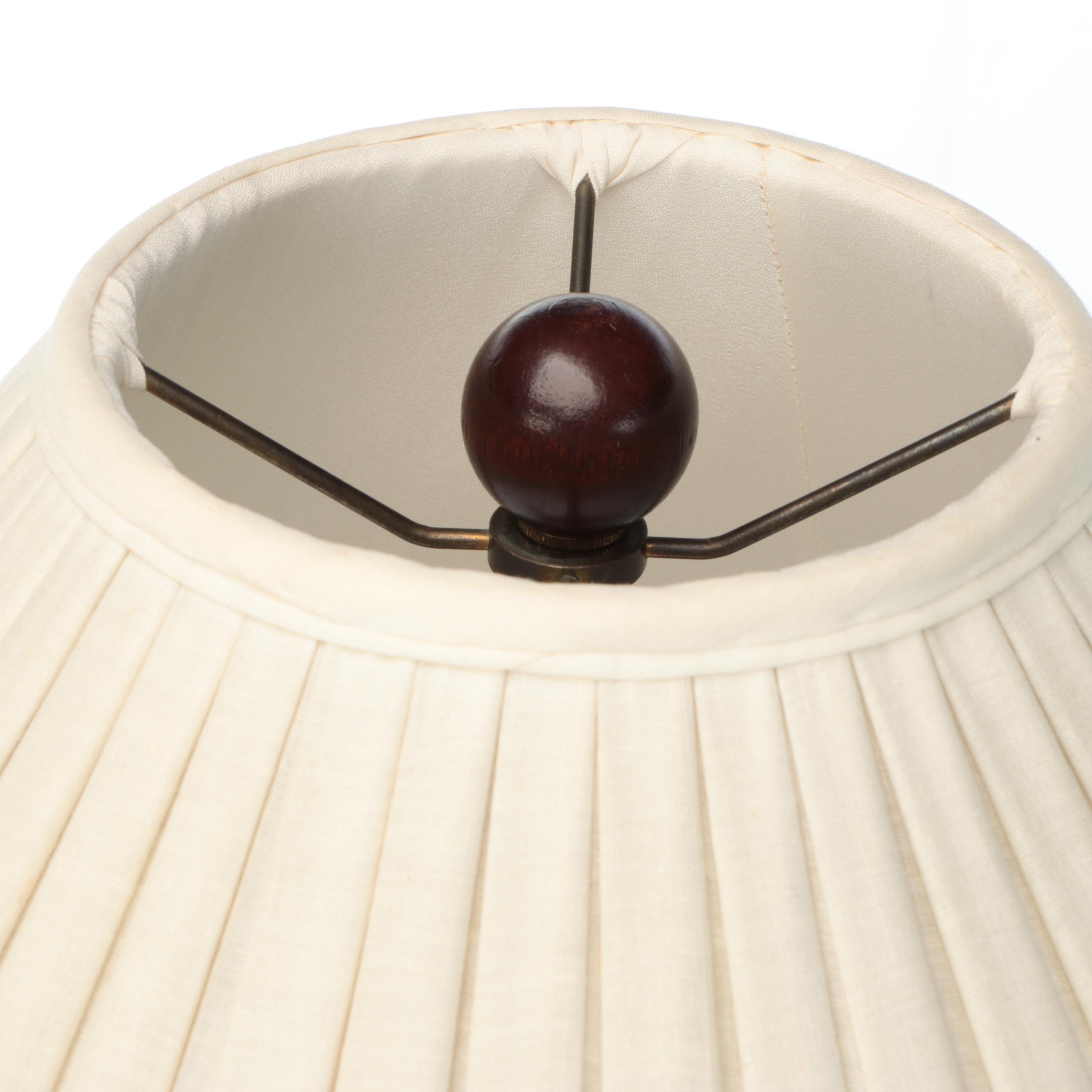 Chinese Porcelain Blue and White Scene Hu Vase Table Lamps & Pleated ...