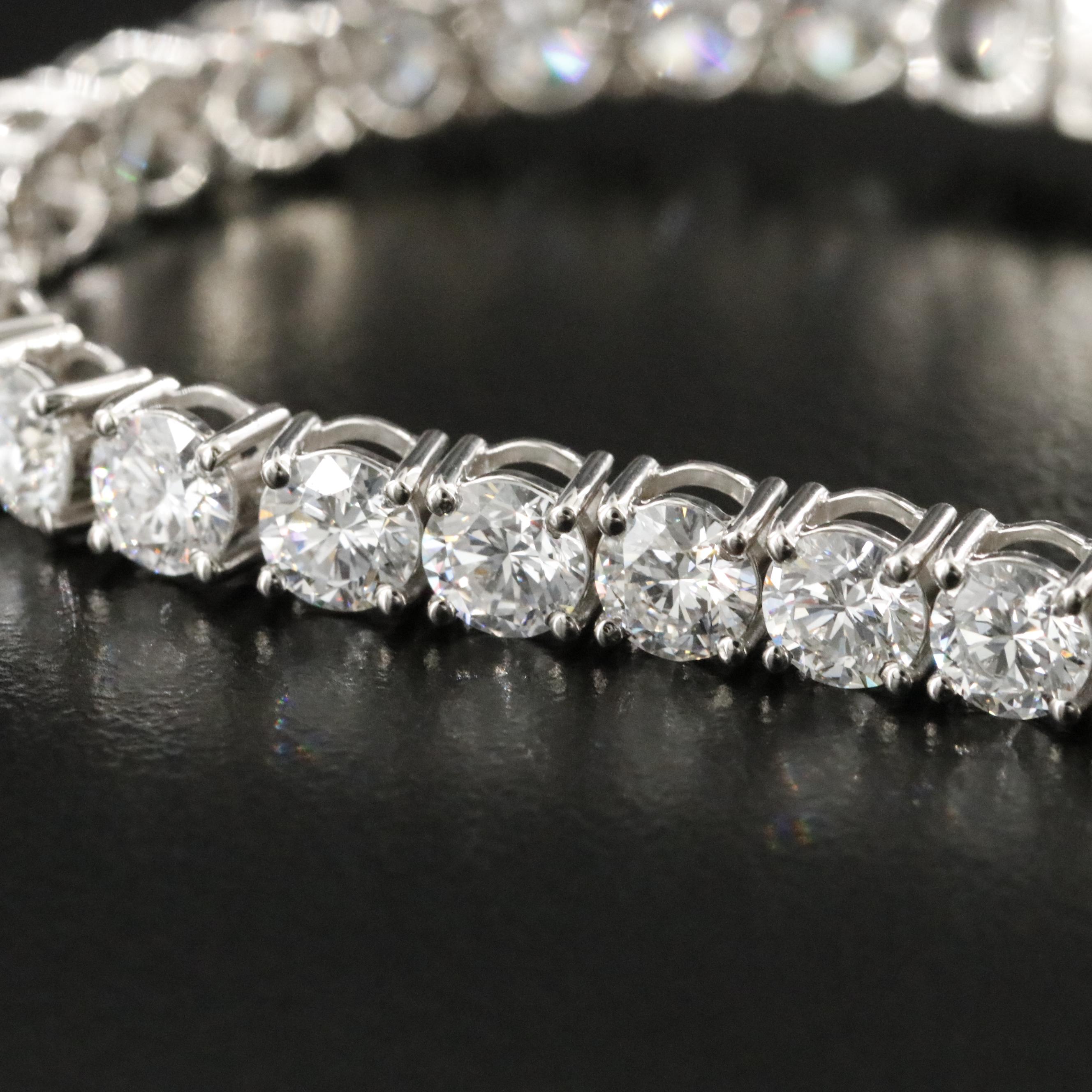Platinum 12.21 CTW Lab Grown Diamond Line Bracelet | EBTH
