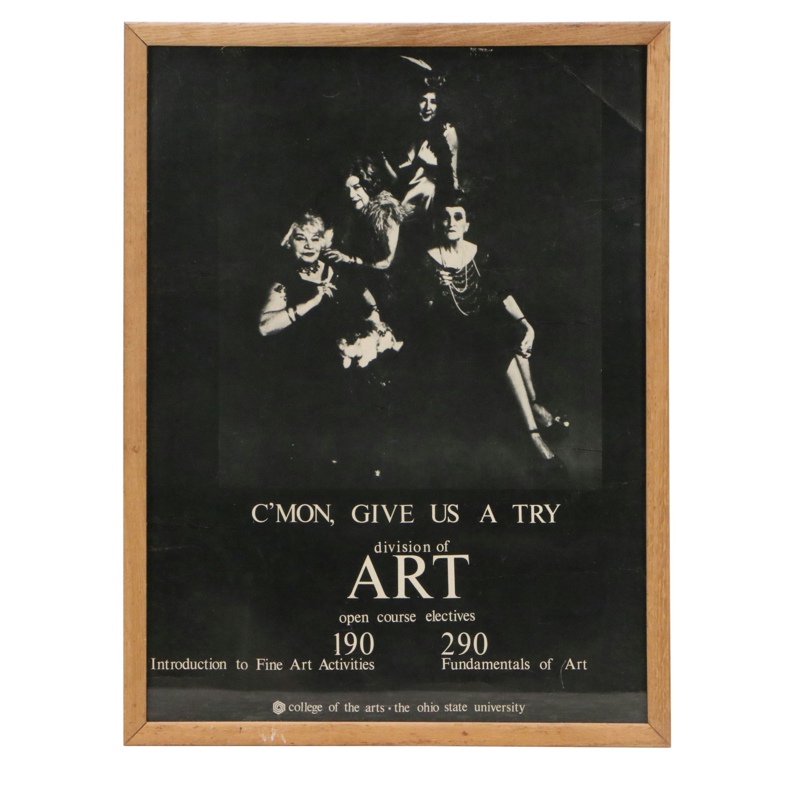 OSU Arts College Offset Lithograph Poster "Give Us a Try," Late 20th ...