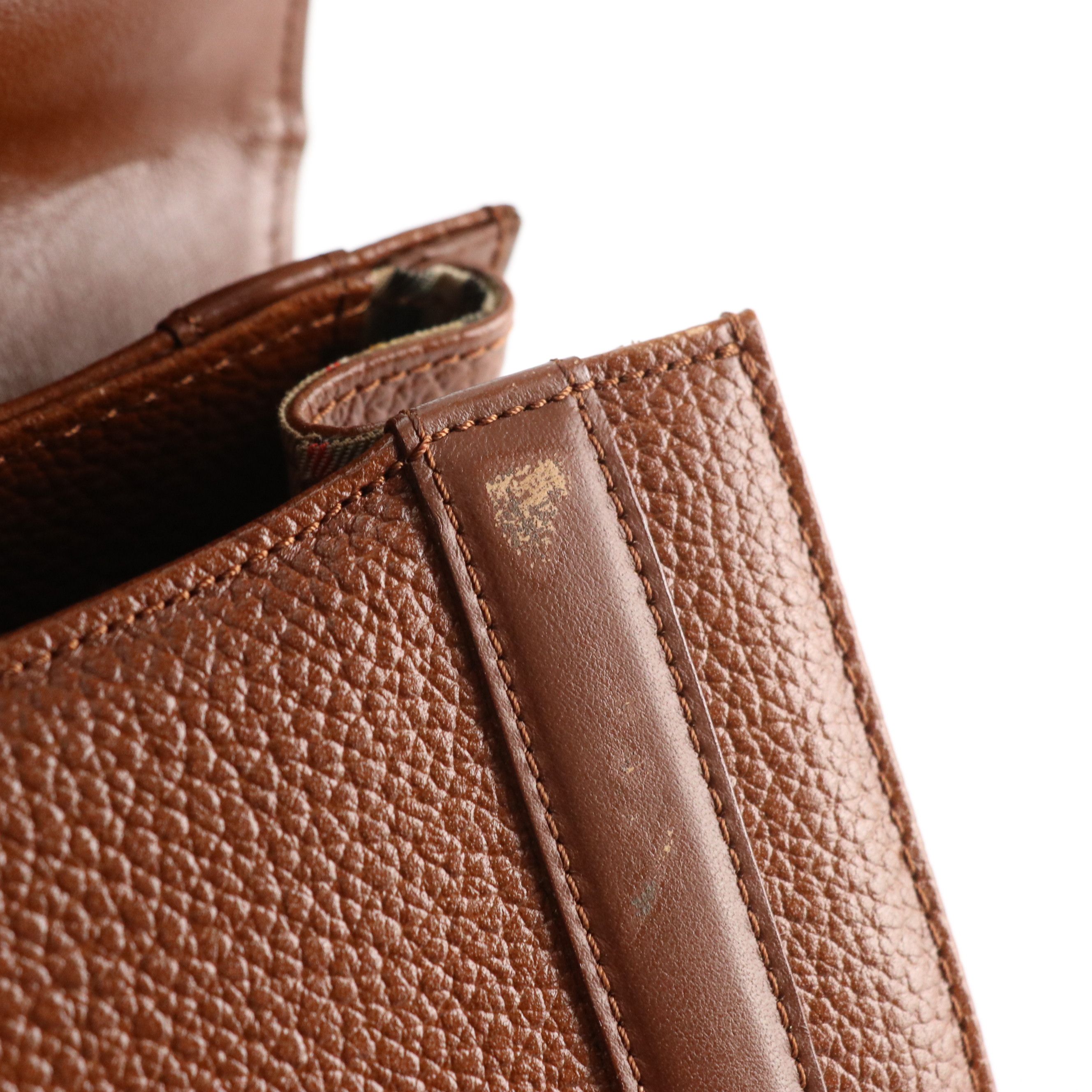 Burberrys Vintage Top Handle Bag in Brown Grained Leather with Smooth ...