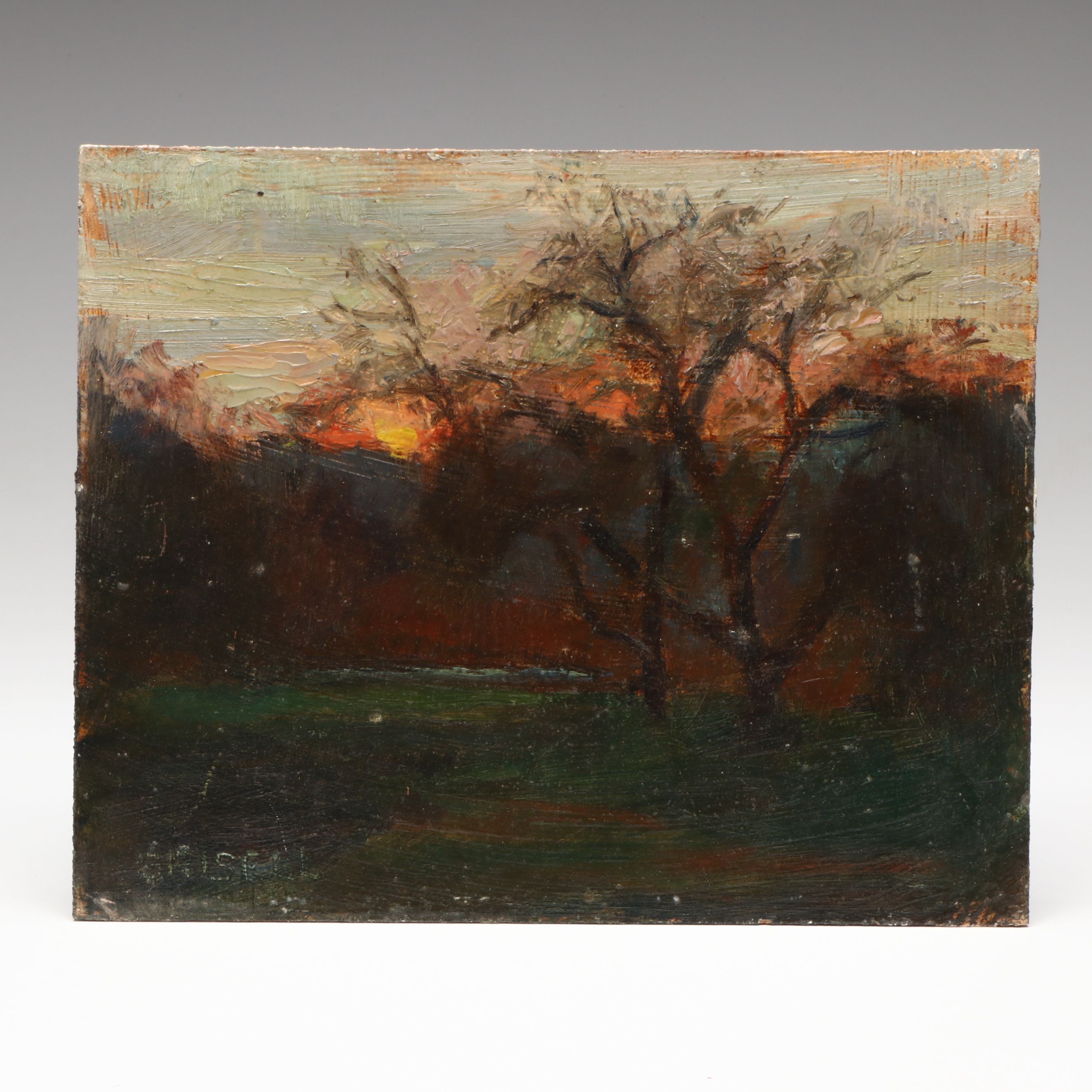 Susan Grisell Rural Landscape Dusk Plein Air Oil Painting | EBTH