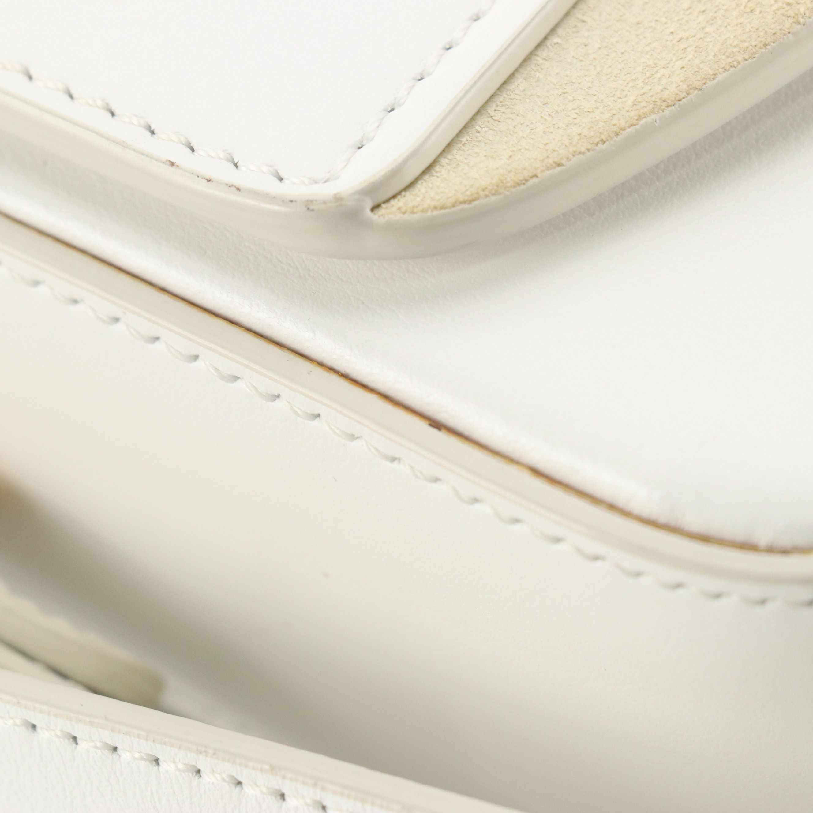 Chloé Mini C Double Carry Bag in White Calfskin Leather with Suede ...