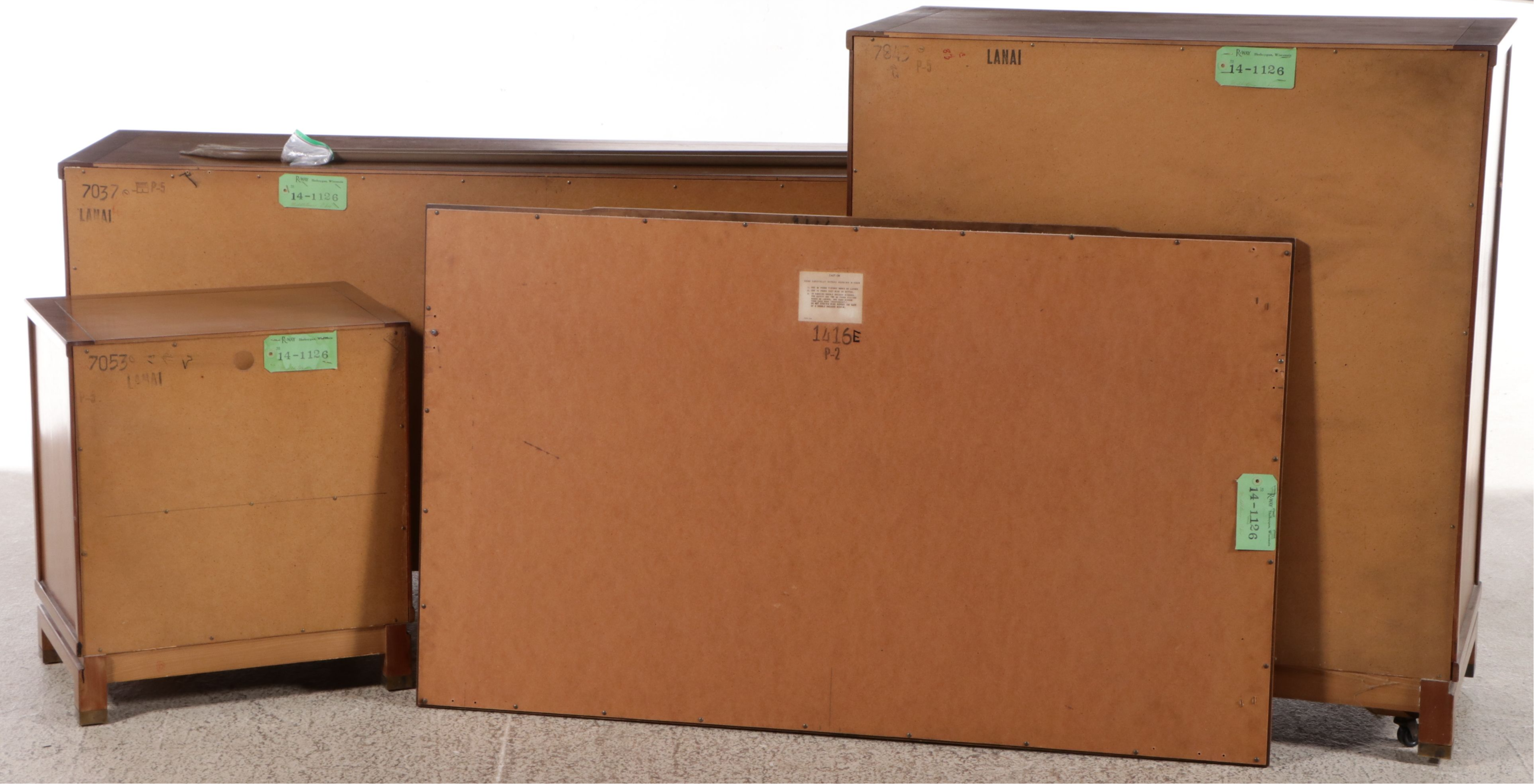 R-Way Pecan Dresser, Chest of Drawers and Nightstand, Late 20th Century ...