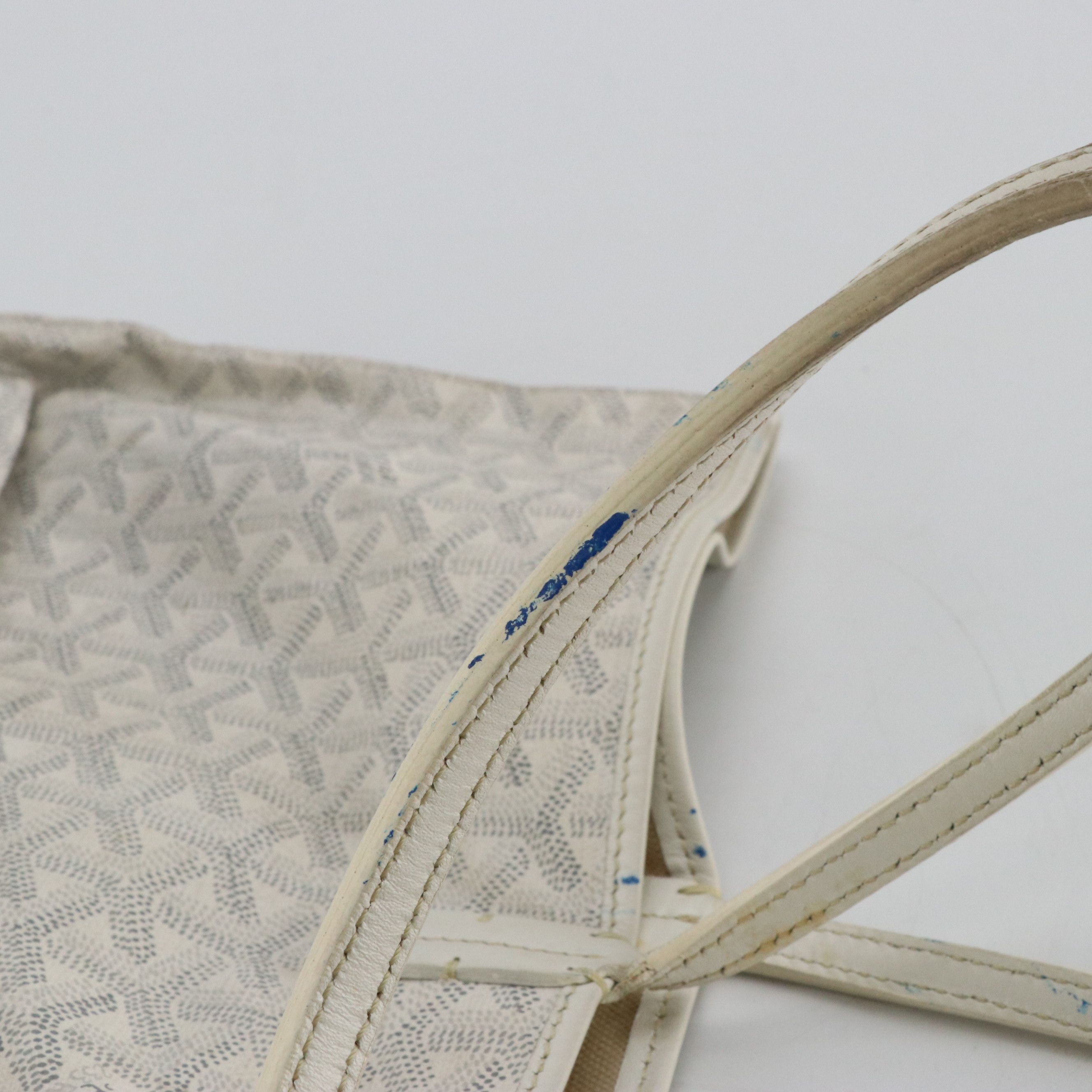 Goyard Saint Louis GM Tote and Pouch in White Goyardine Coated Canvas ...