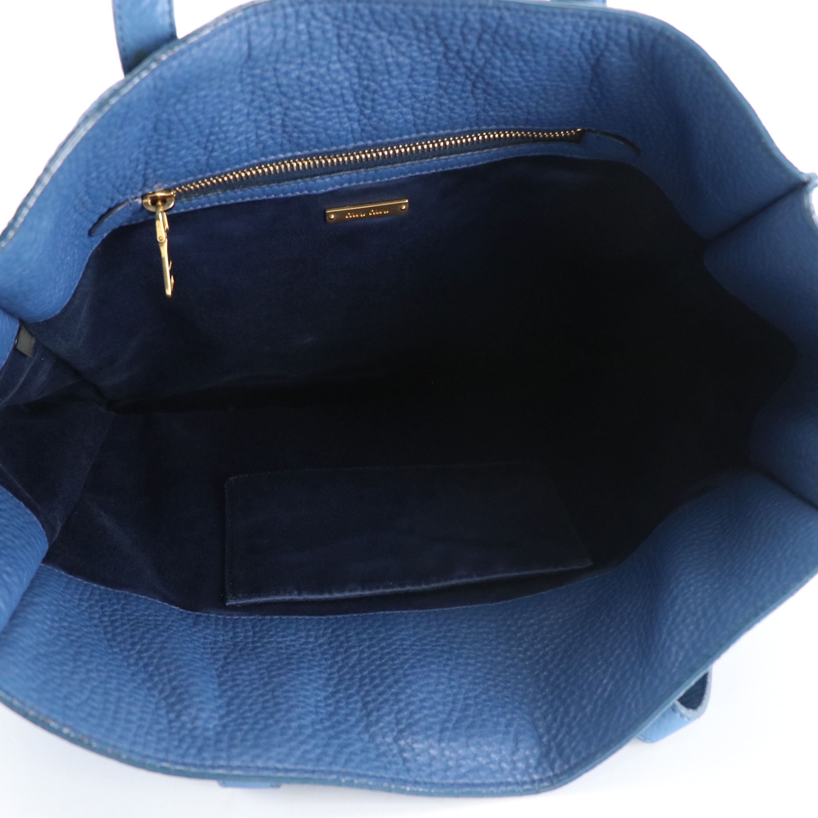 Miu Miu Large Tote Bag in French Blue Grained Calfskin Leather | EBTH
