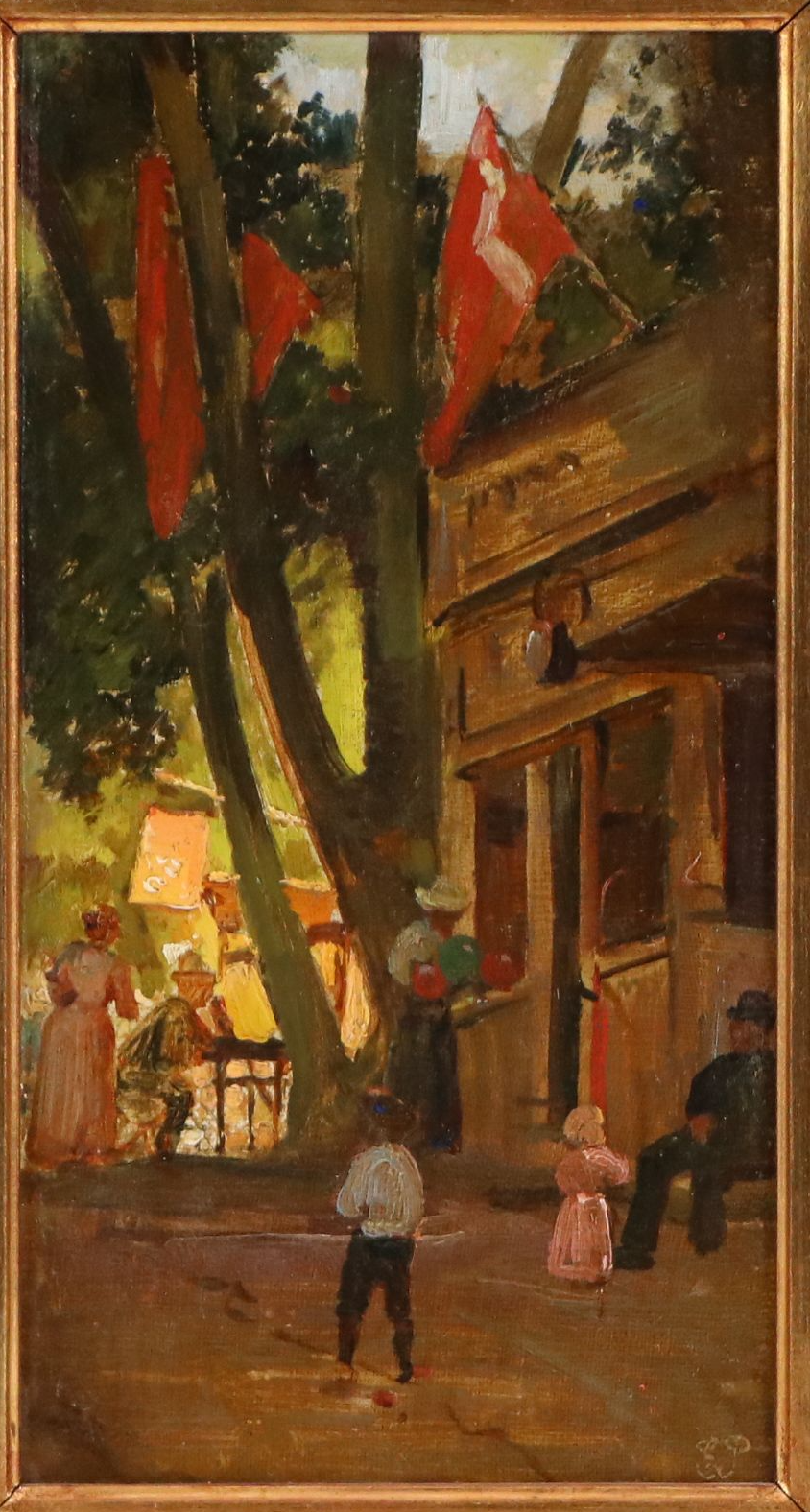 Edvard Frederik Petersen Oil Painting "Bakken Amusement Park," 1902 | EBTH
