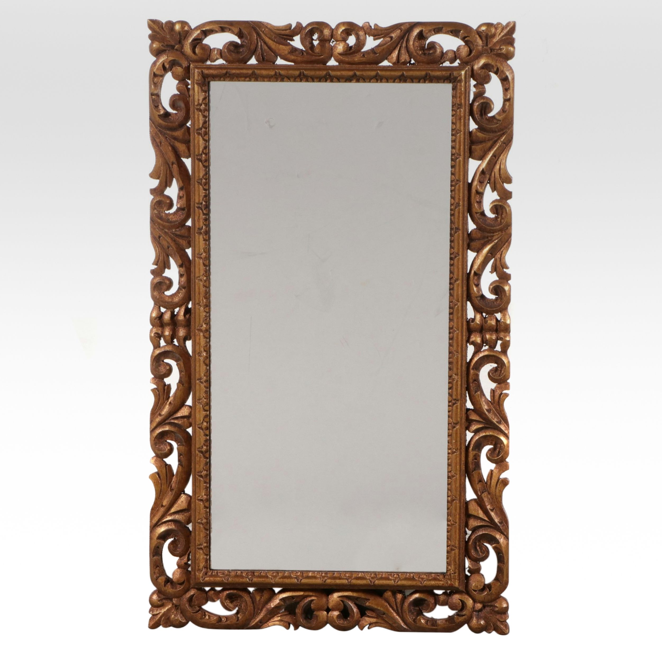 Baroque Style Carved Giltwood Rectangular Wall Mirror | EBTH