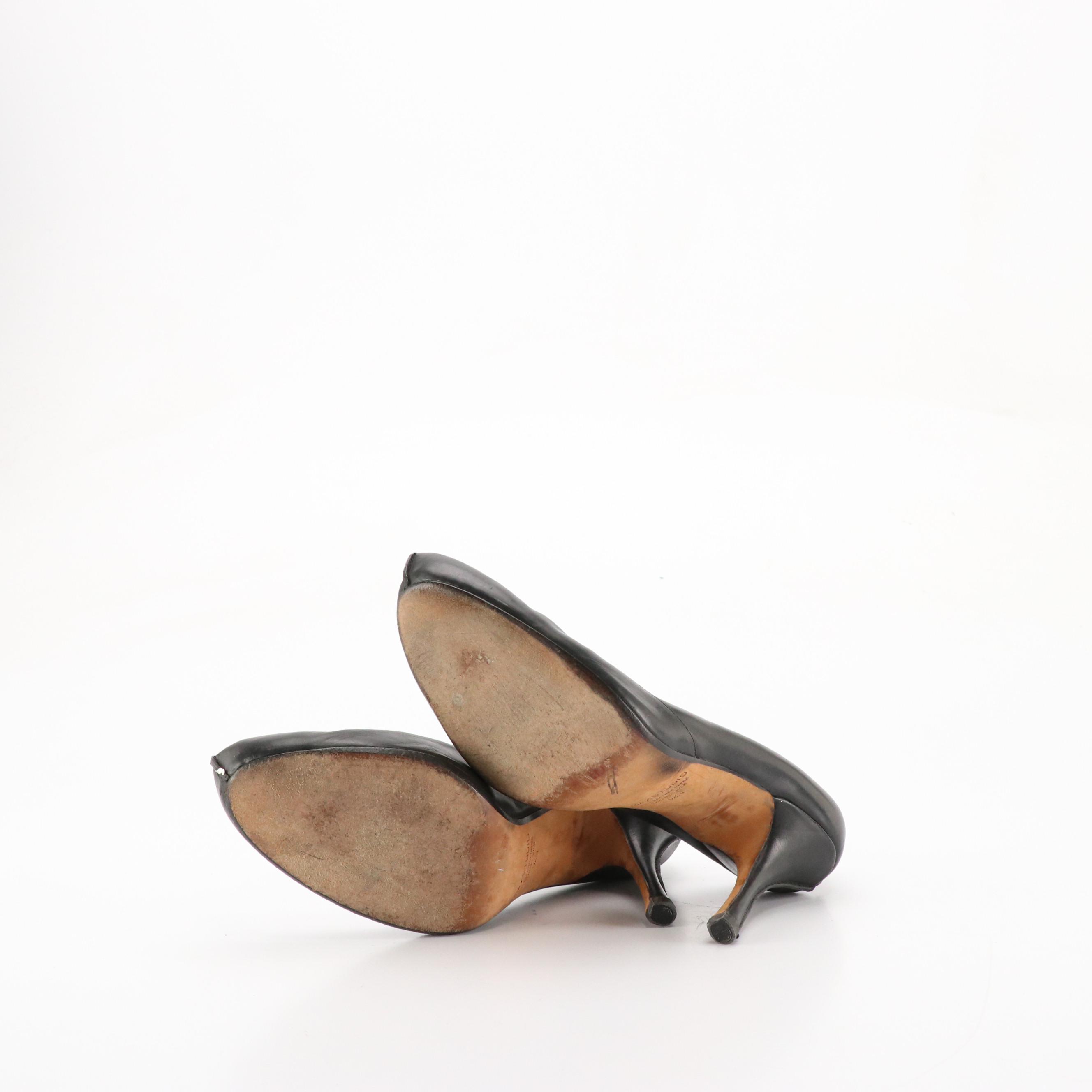 Max Studio Black Leather Pump | EBTH