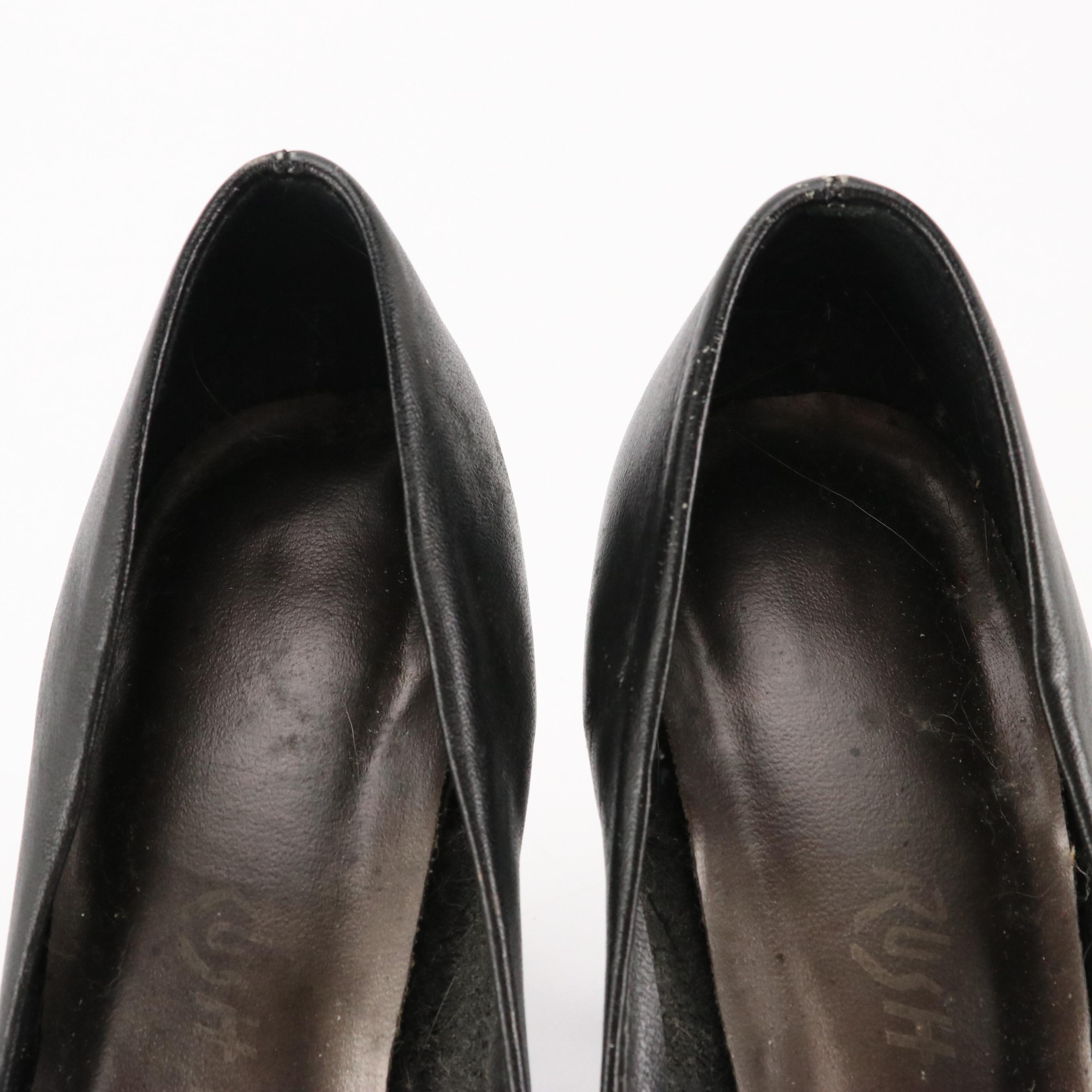 Rush Hour Pointed-Toe Leather Pumps, Circa by Joan & David Black Fabric ...