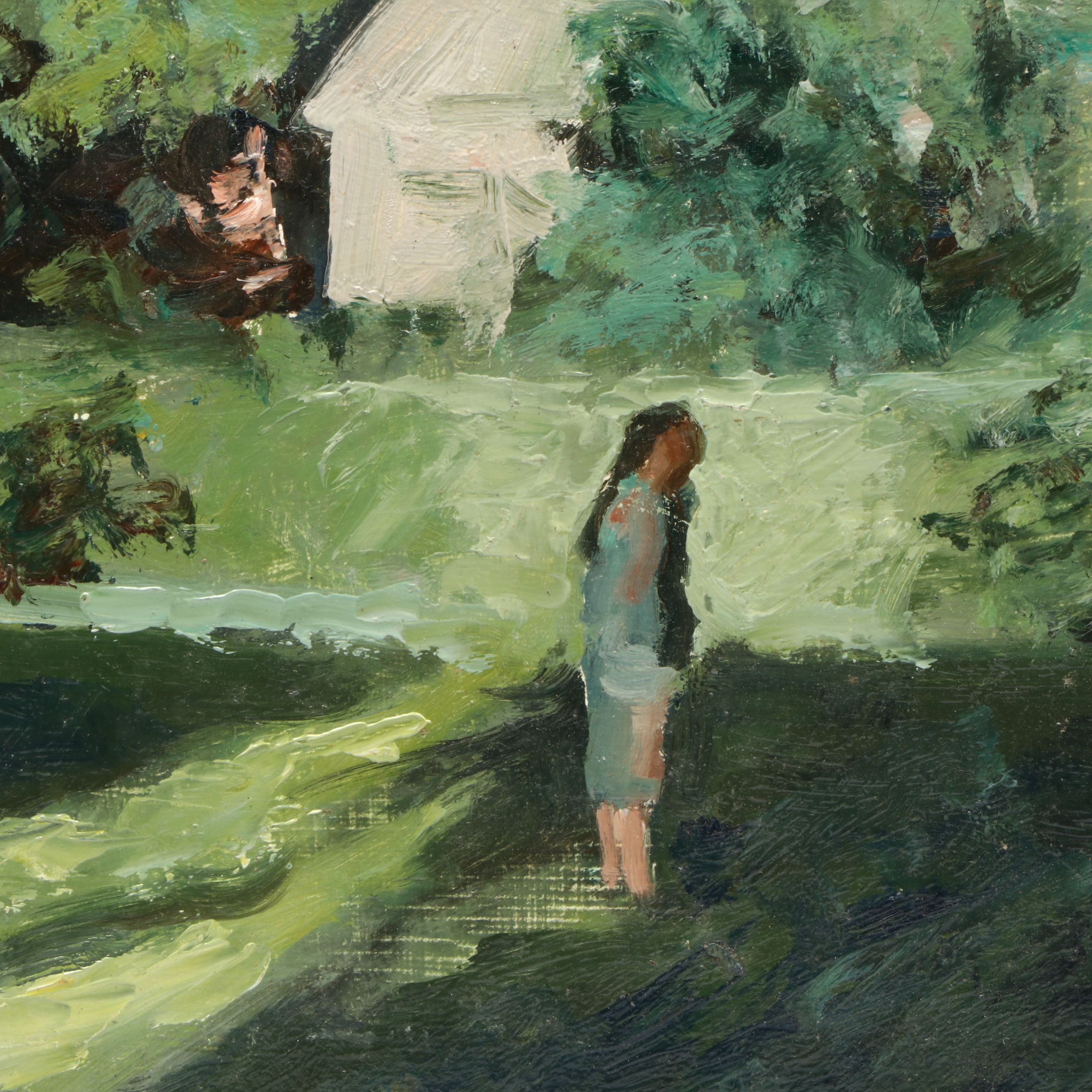 Bernard Lennon Impressionist Garden Landscape Oil Painting | EBTH