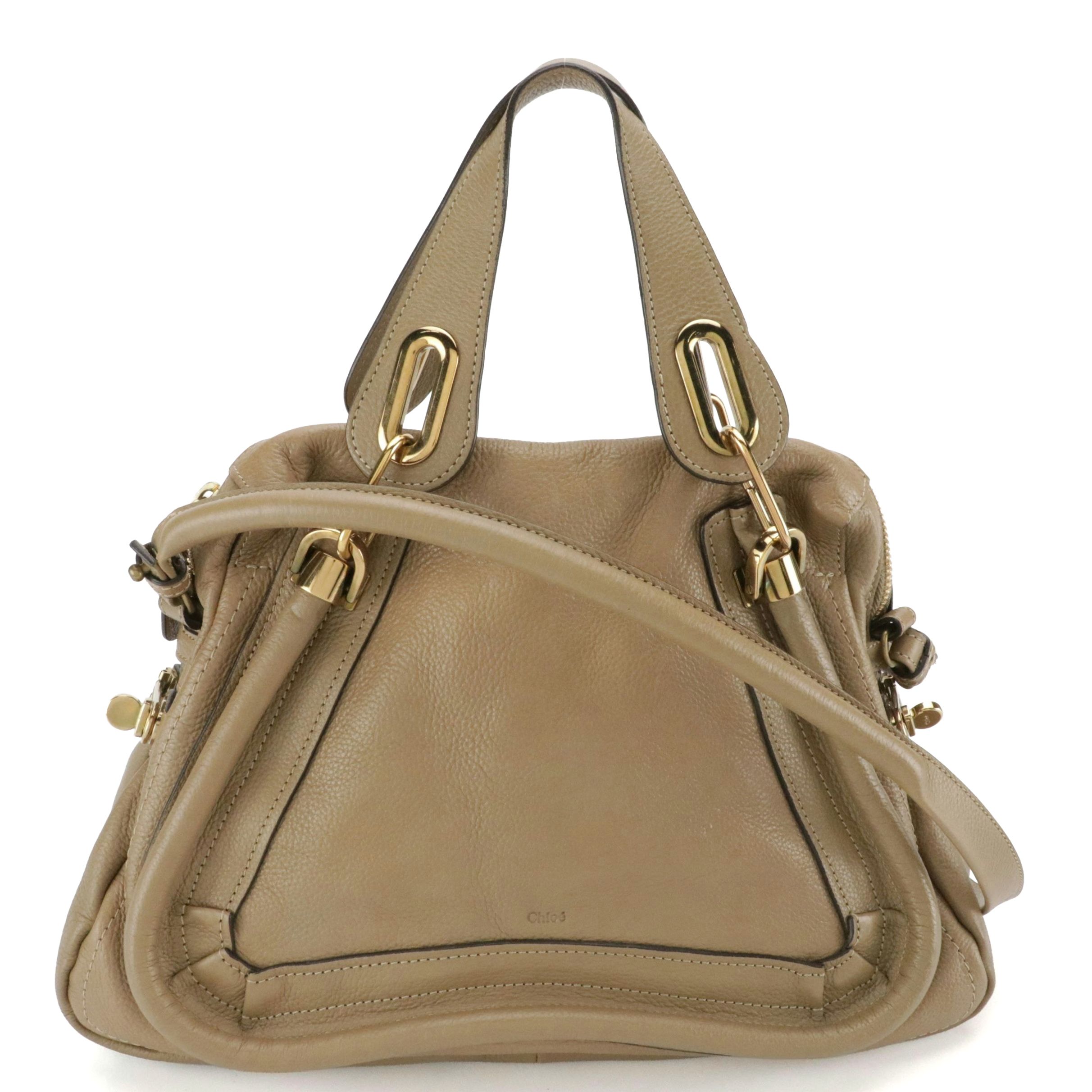 Chloé Paraty Two-Way Shoulder Bag in Taupe Calfskin Leather | EBTH