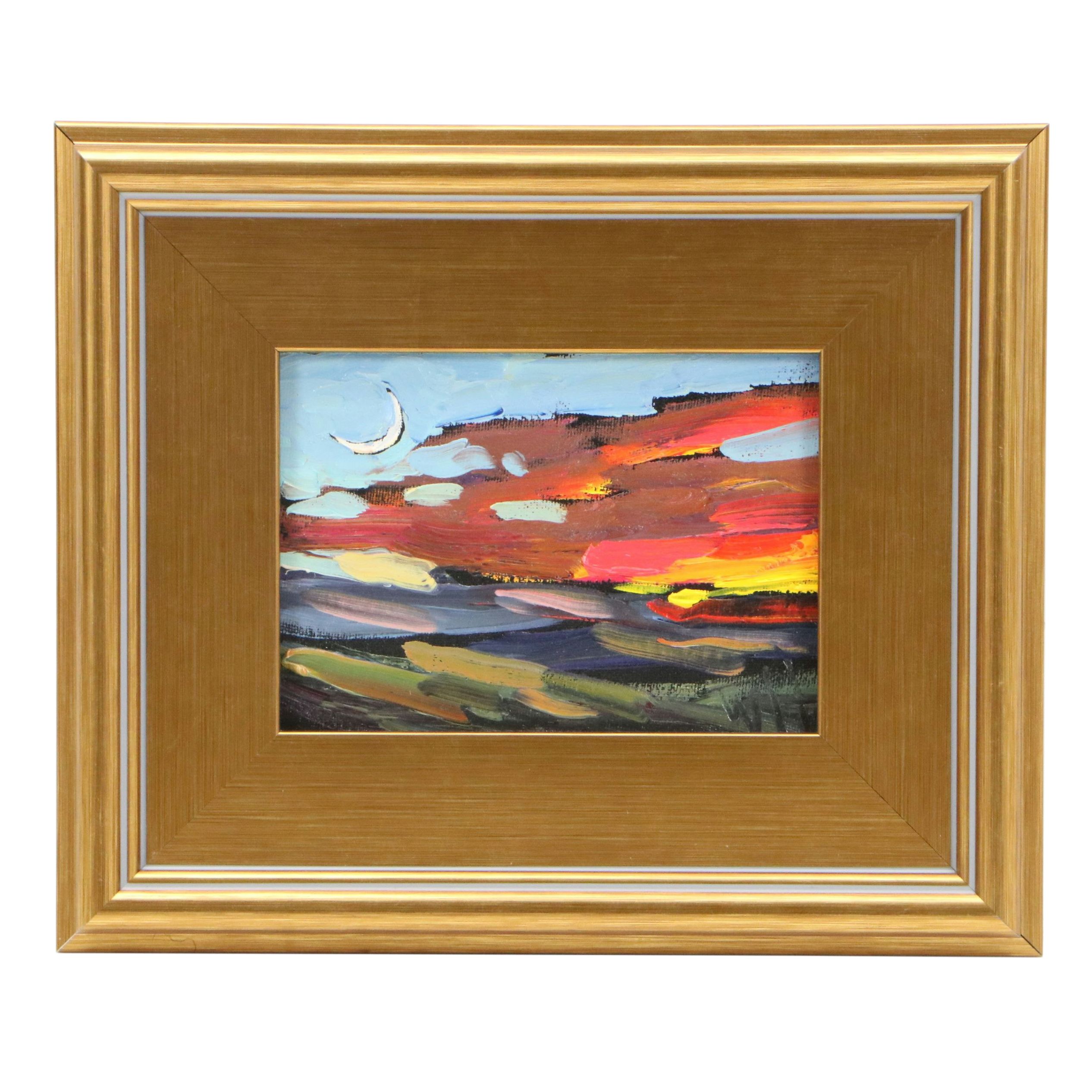William Hawkins Sunset Landscape Oil Painting, 21st Century | EBTH